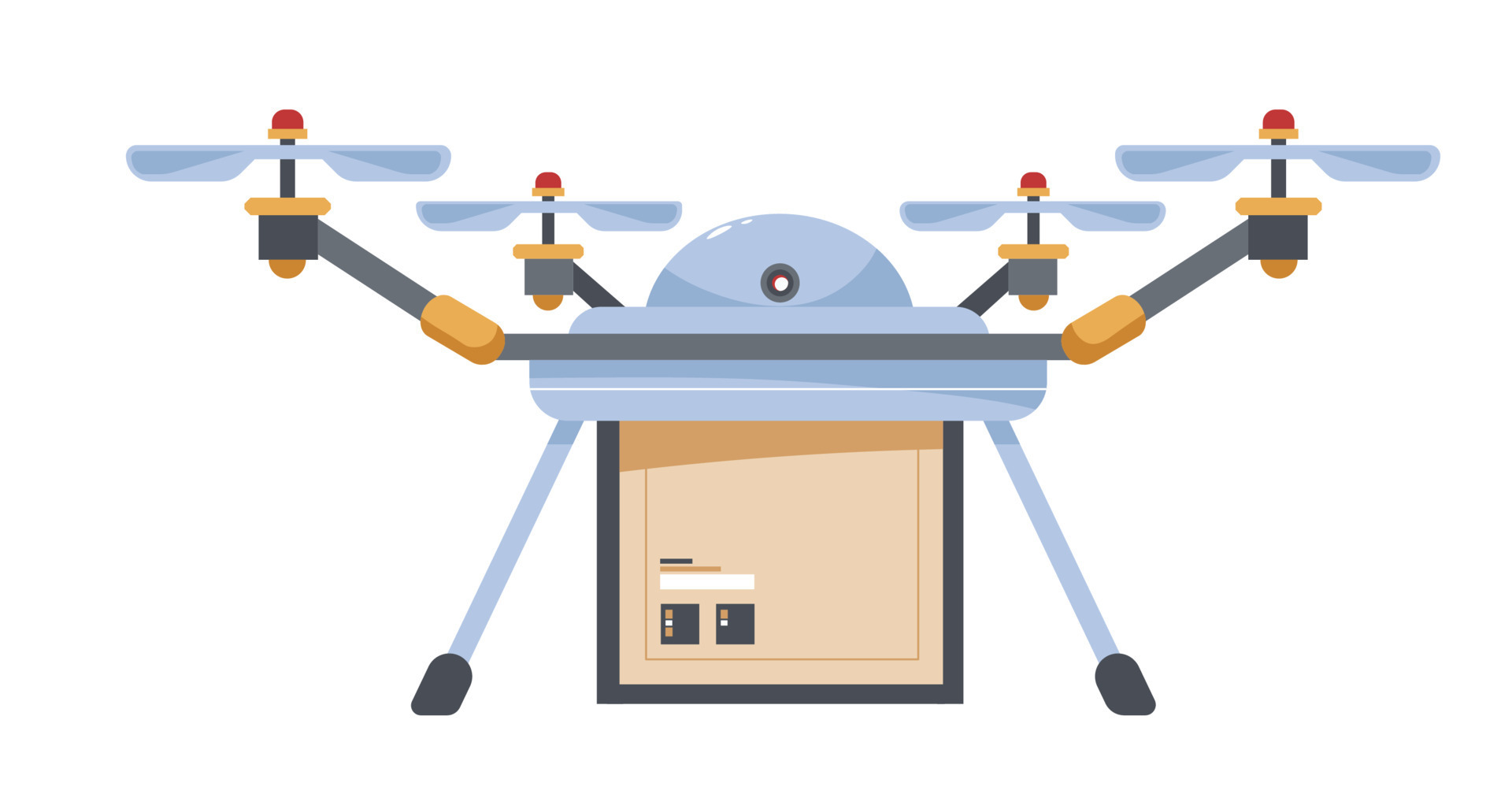 Drone With Package Automated Delivery System 24028958 Vector Art At