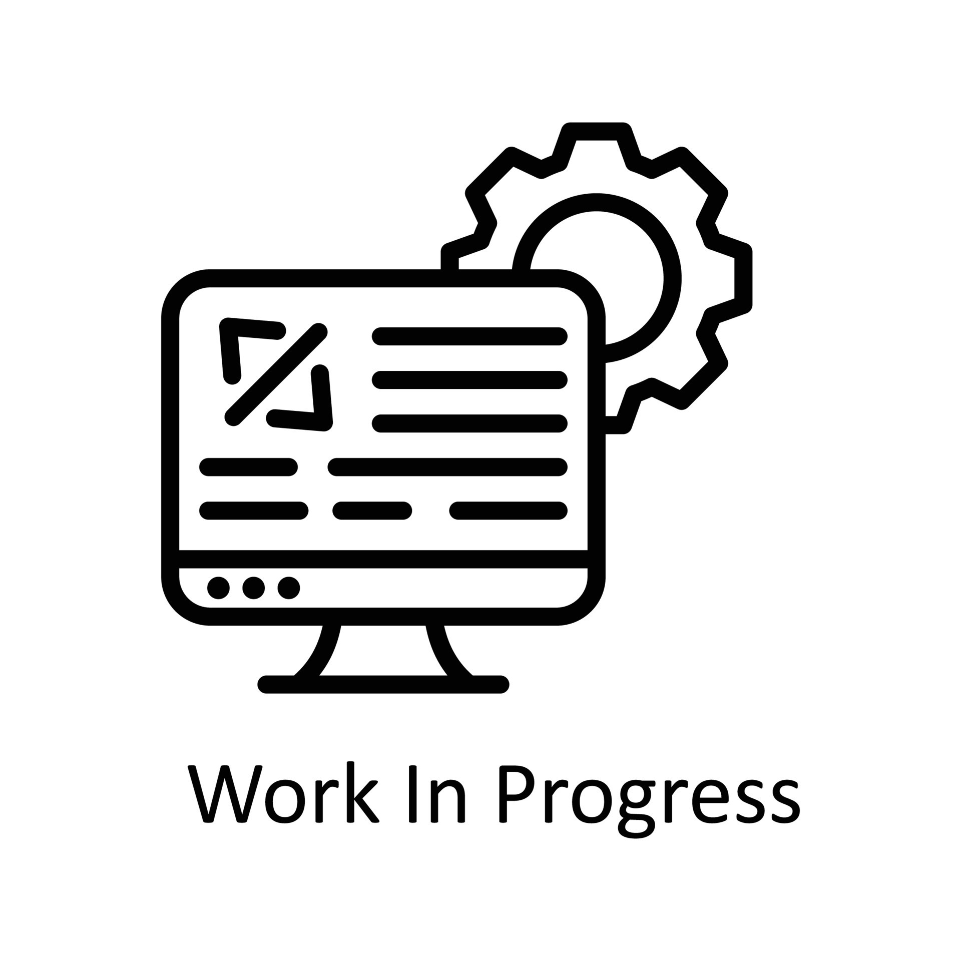 Work In Progress vector outline Icon Design illustration. Work in ... Work In Progress vector outline Icon Design illustration. Work in ...