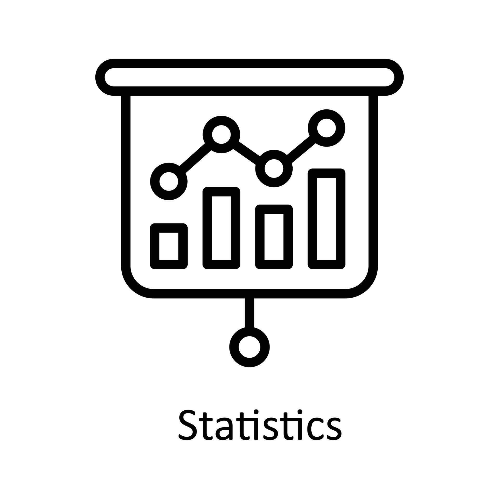 Statistics vector outline Icon Design illustration. Work in progress Symbol on White background ...