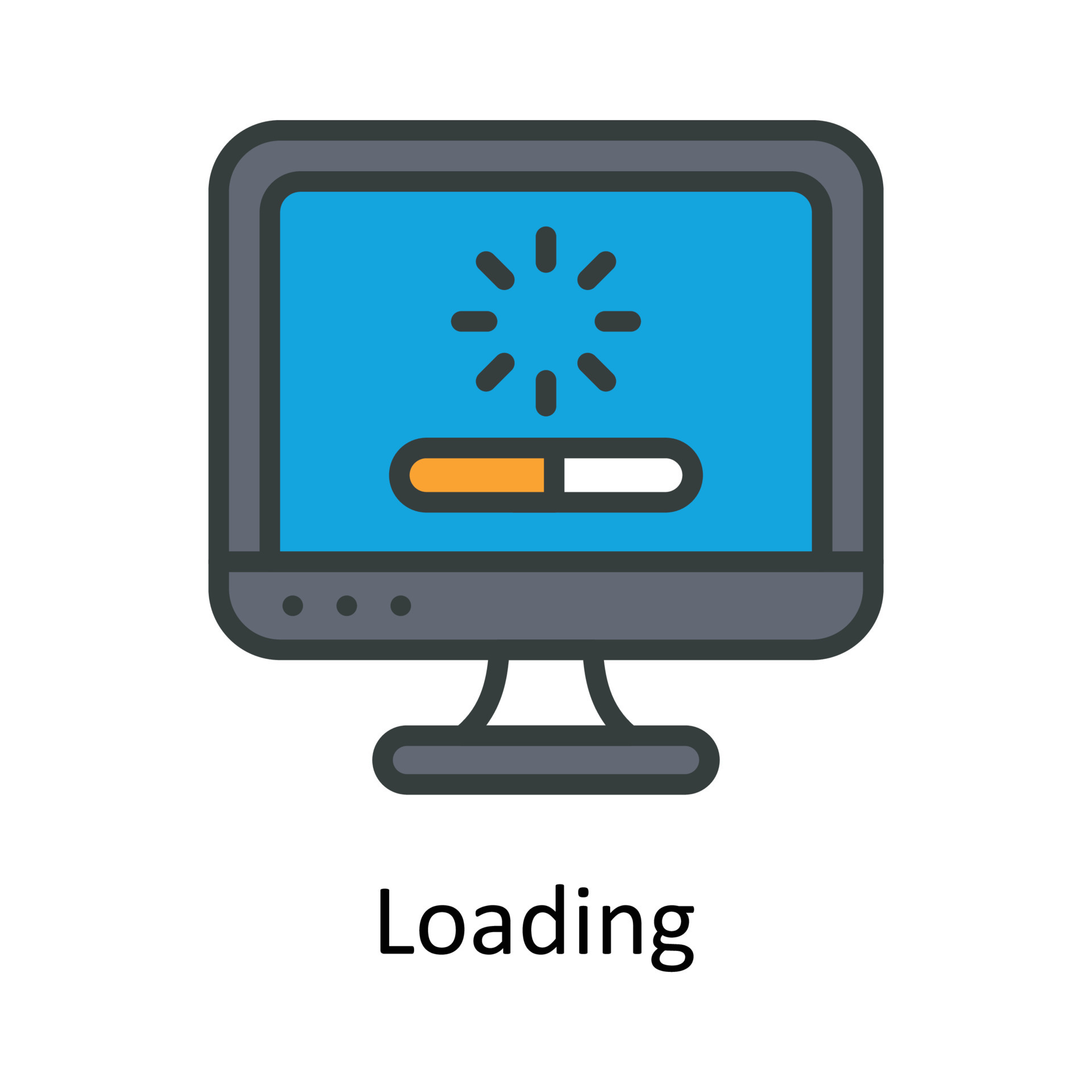 Loading vector Fill outline Icon Design illustration. Work in progress ...