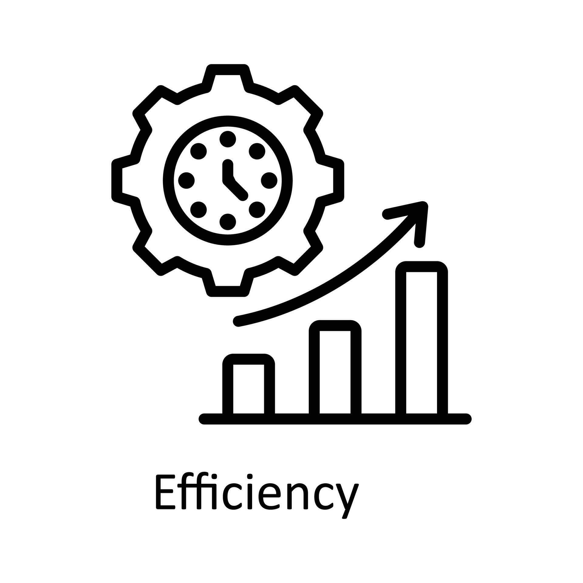 Efficiency vector outline Icon Design illustration. Work in progress Symbol on White background ...