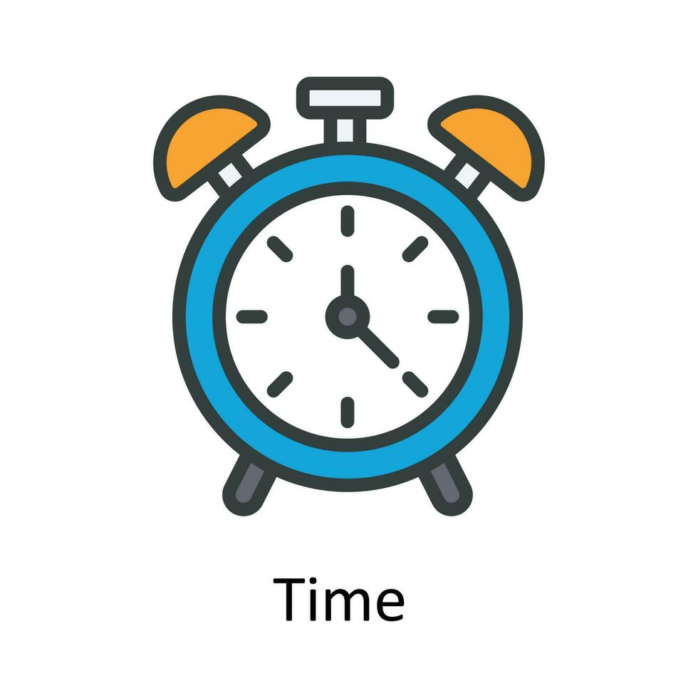Time Vector Fill Outline Icon Design Illustration Time Management