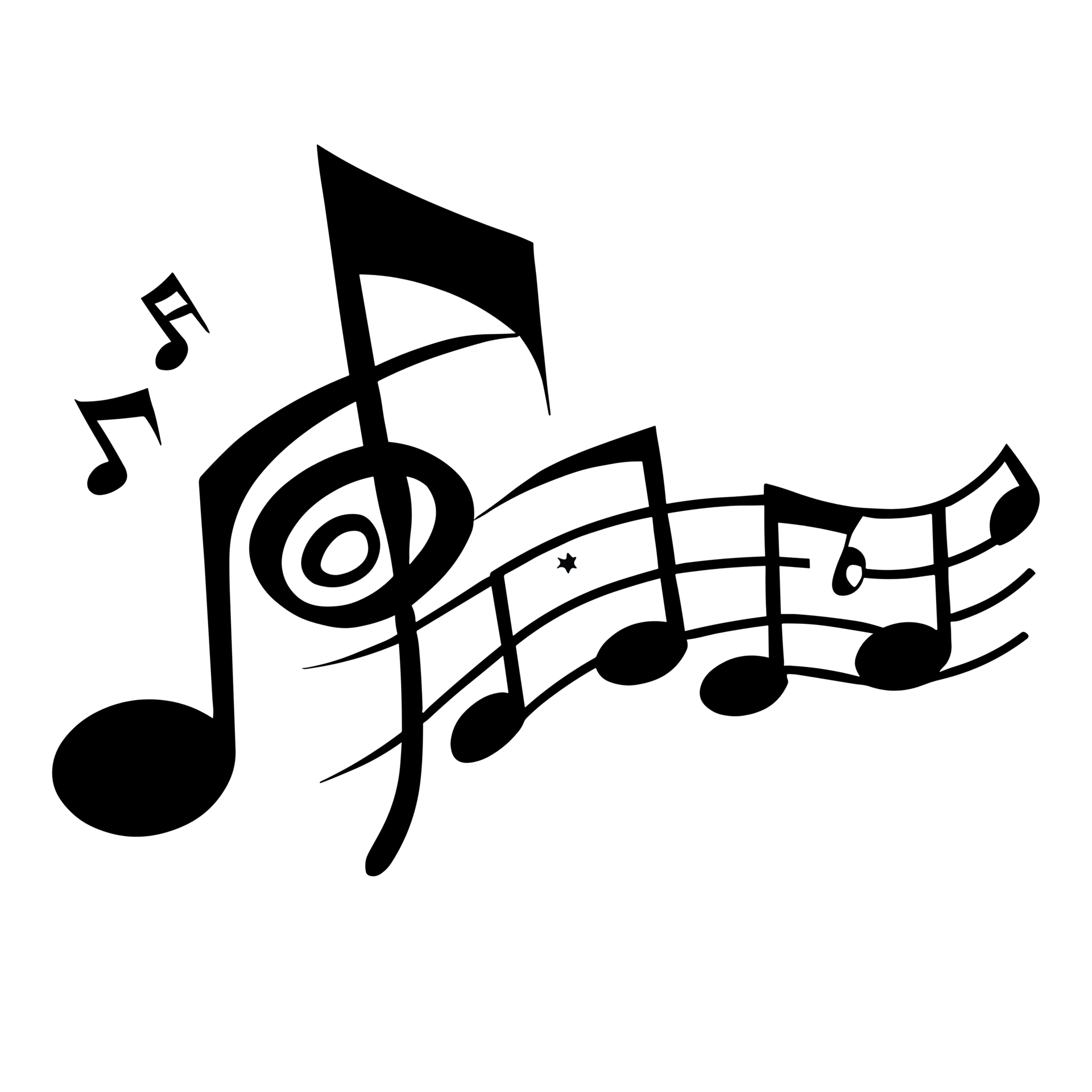 Dj Silhouette With Music Notes Free Vector