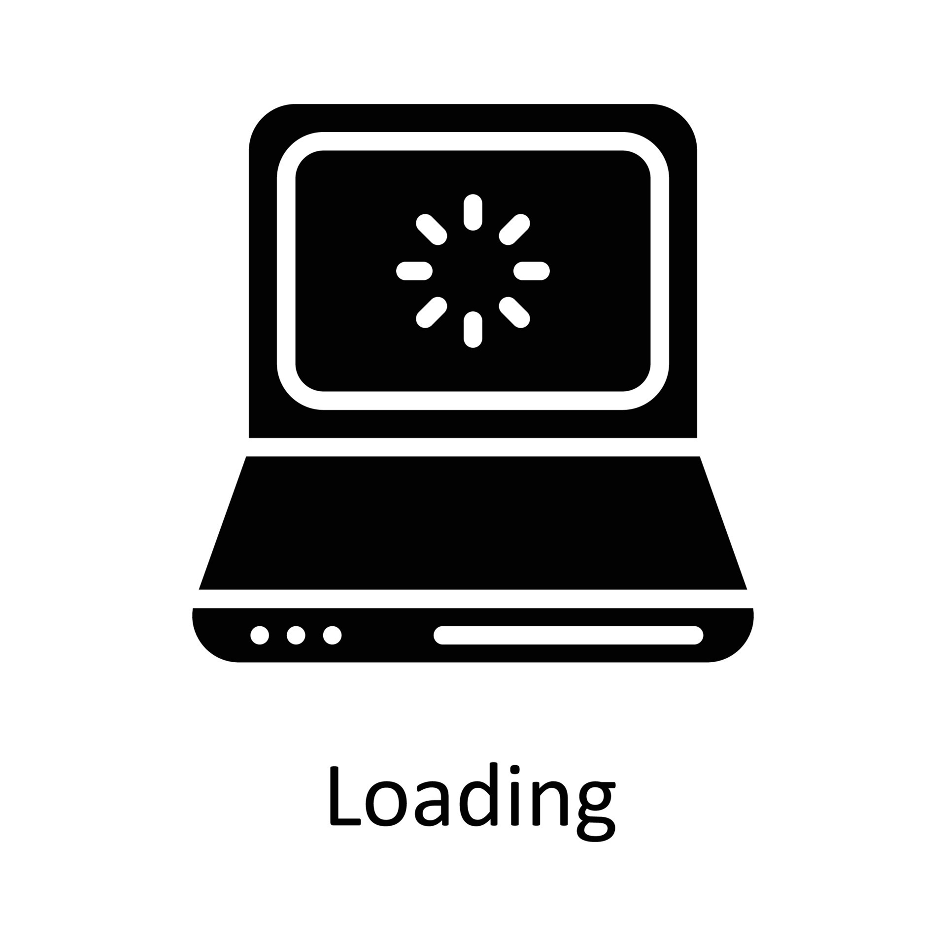 Loading vector Solid Icon Design illustration. Work in progress Symbol on White background EPS ...