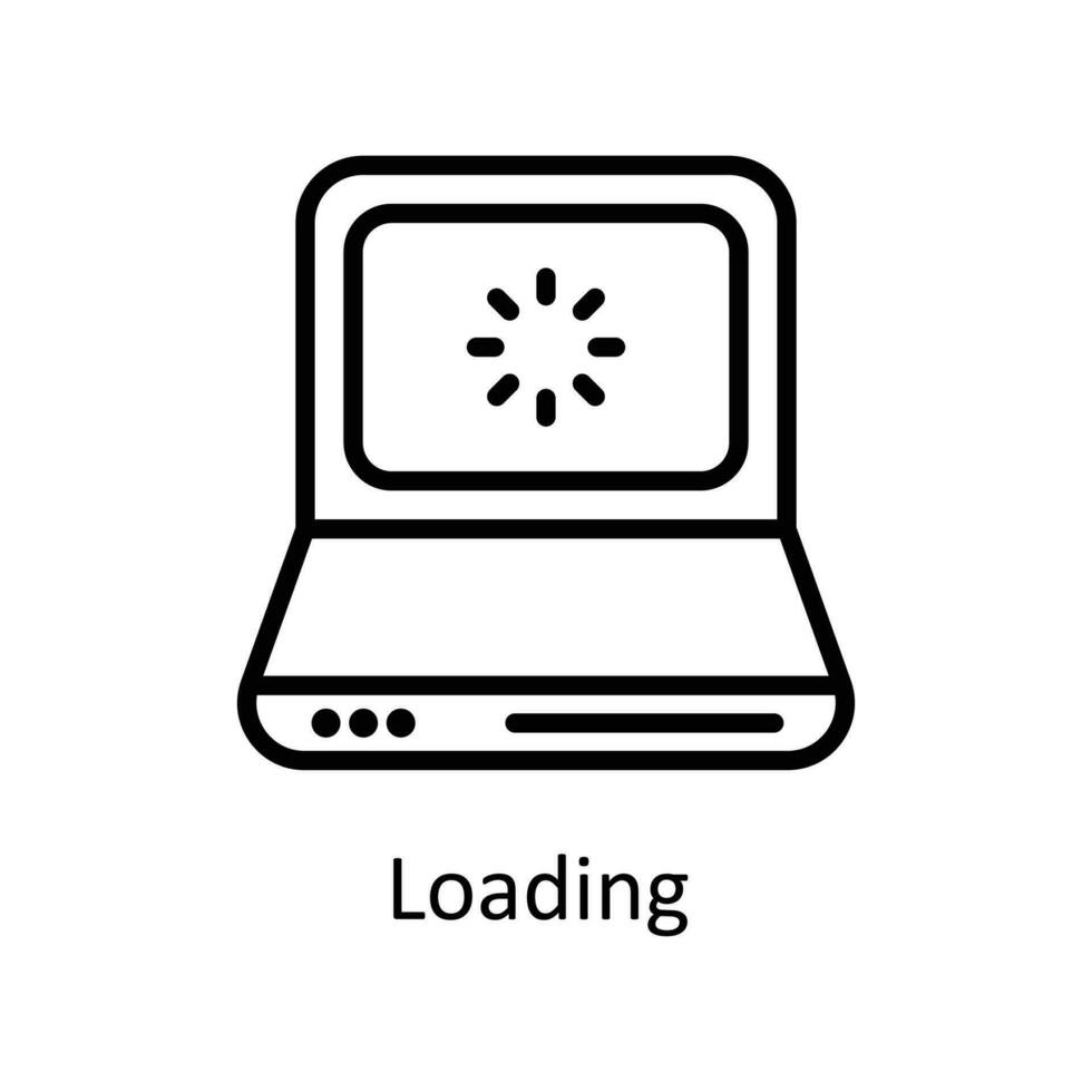 Loading vector outline Icon Design illustration. Work in progress Symbol on White background EPS ...