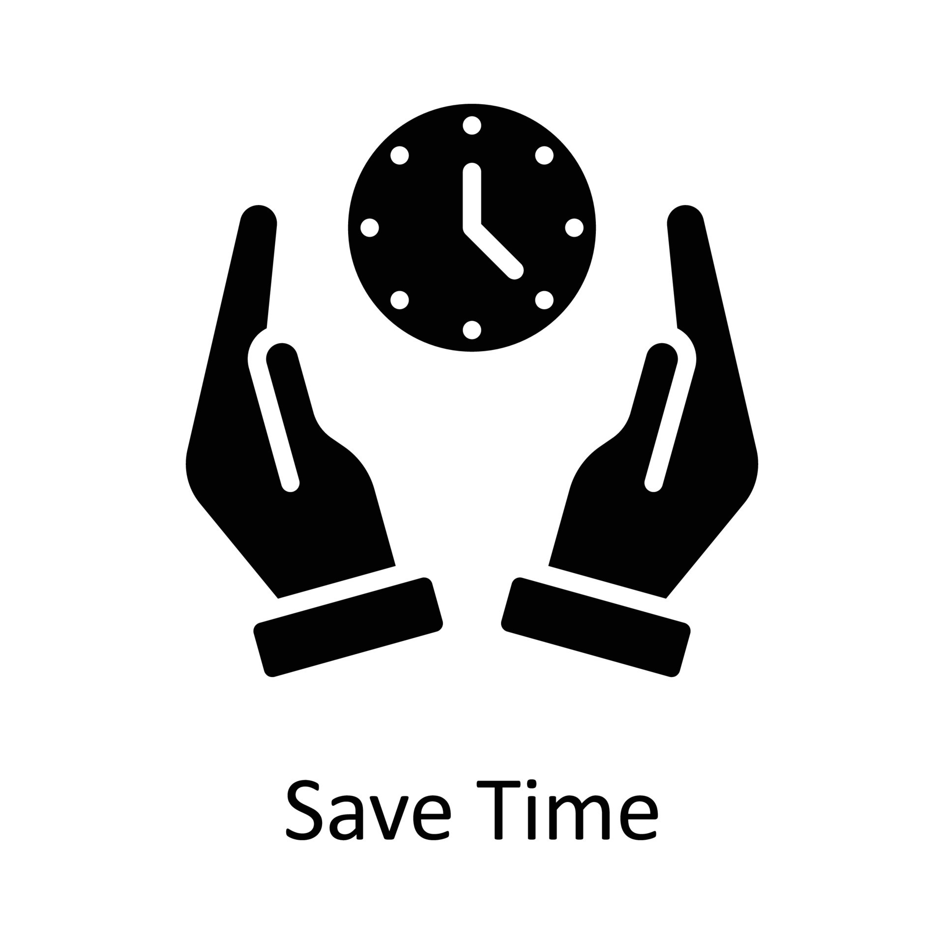 Save Time Vector Solid Icon Design Illustration Time Management Symbol