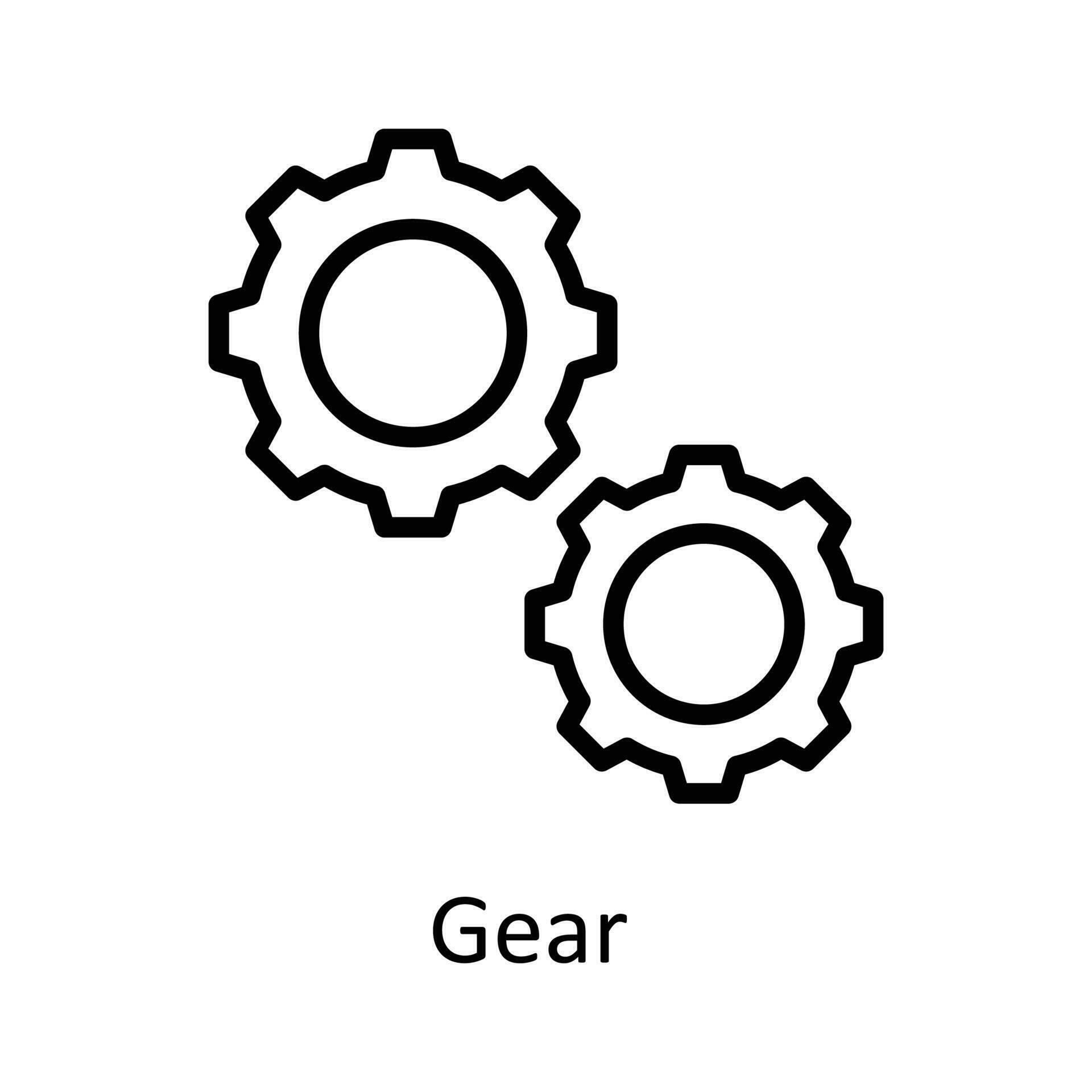 Gear vector outline Icon Design illustration. Work in progress Symbol on White background EPS 10 ...