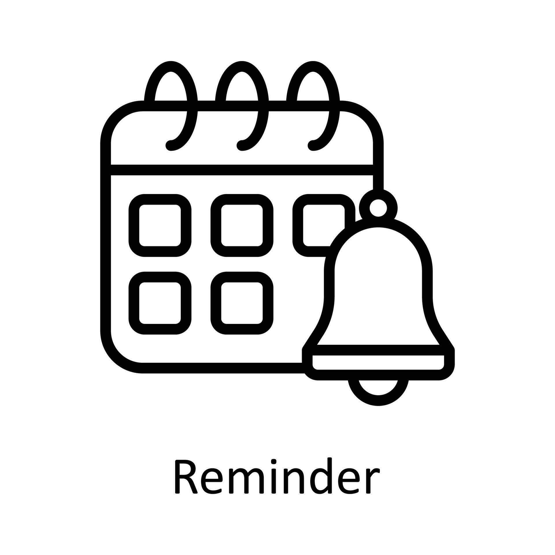 Reminder vector outline Icon Design illustration. Time Management Symbol on White background EPS ...