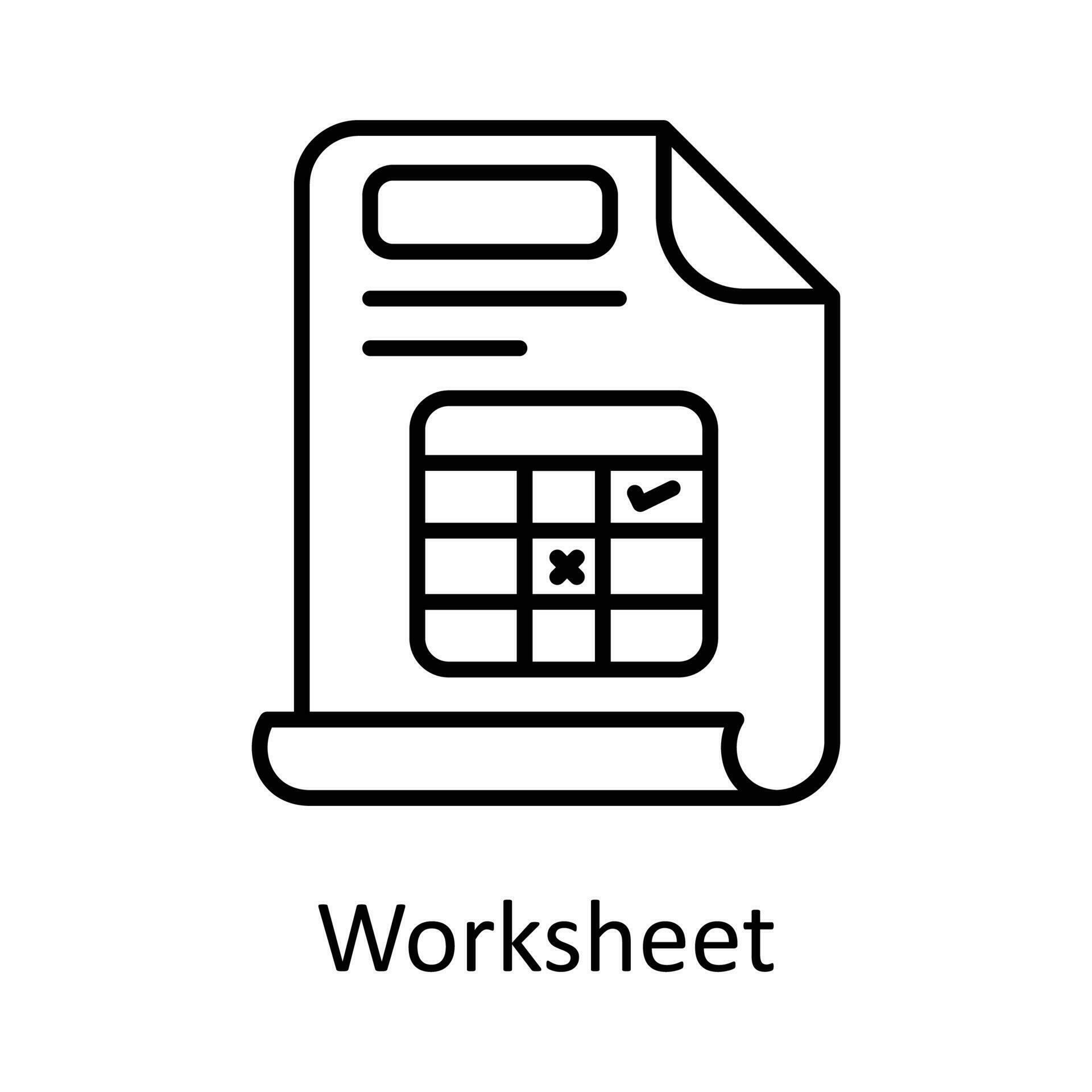 Worksheet vector outline Icon Design illustration. Time Management ...