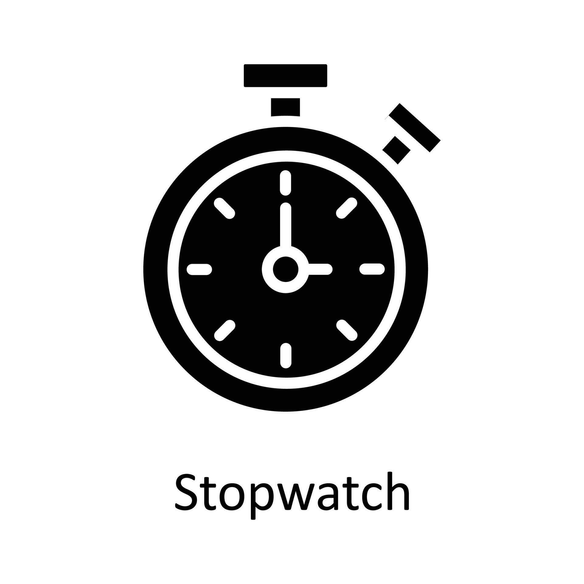 Stopwatch Vector Solid Icon Design Illustration Time Management Symbol On White Background Eps