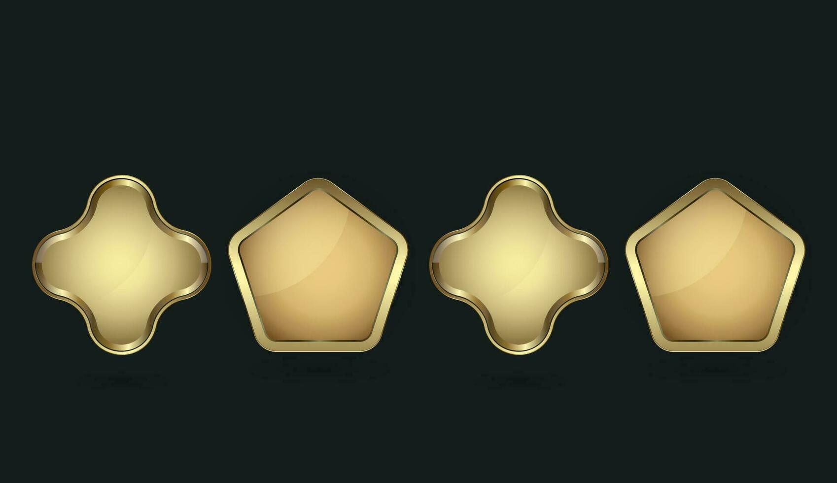 SET of different button shapes vector design in shape with premium ...