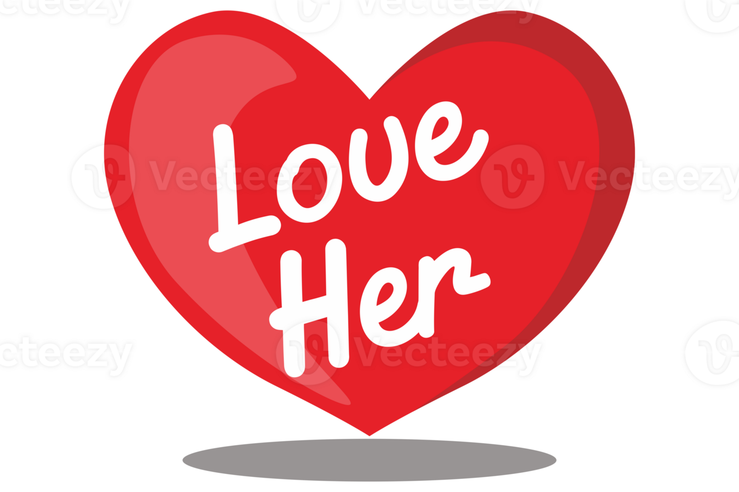 Valentine - Red Love - Love Her With Transparent Background 24035107 PNG