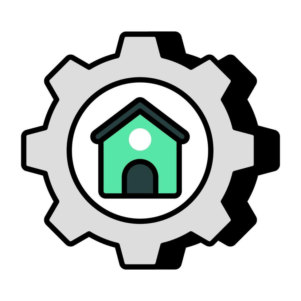 Conceptual flat design icon of home setting 24035327 Vector Art at Vecteezy