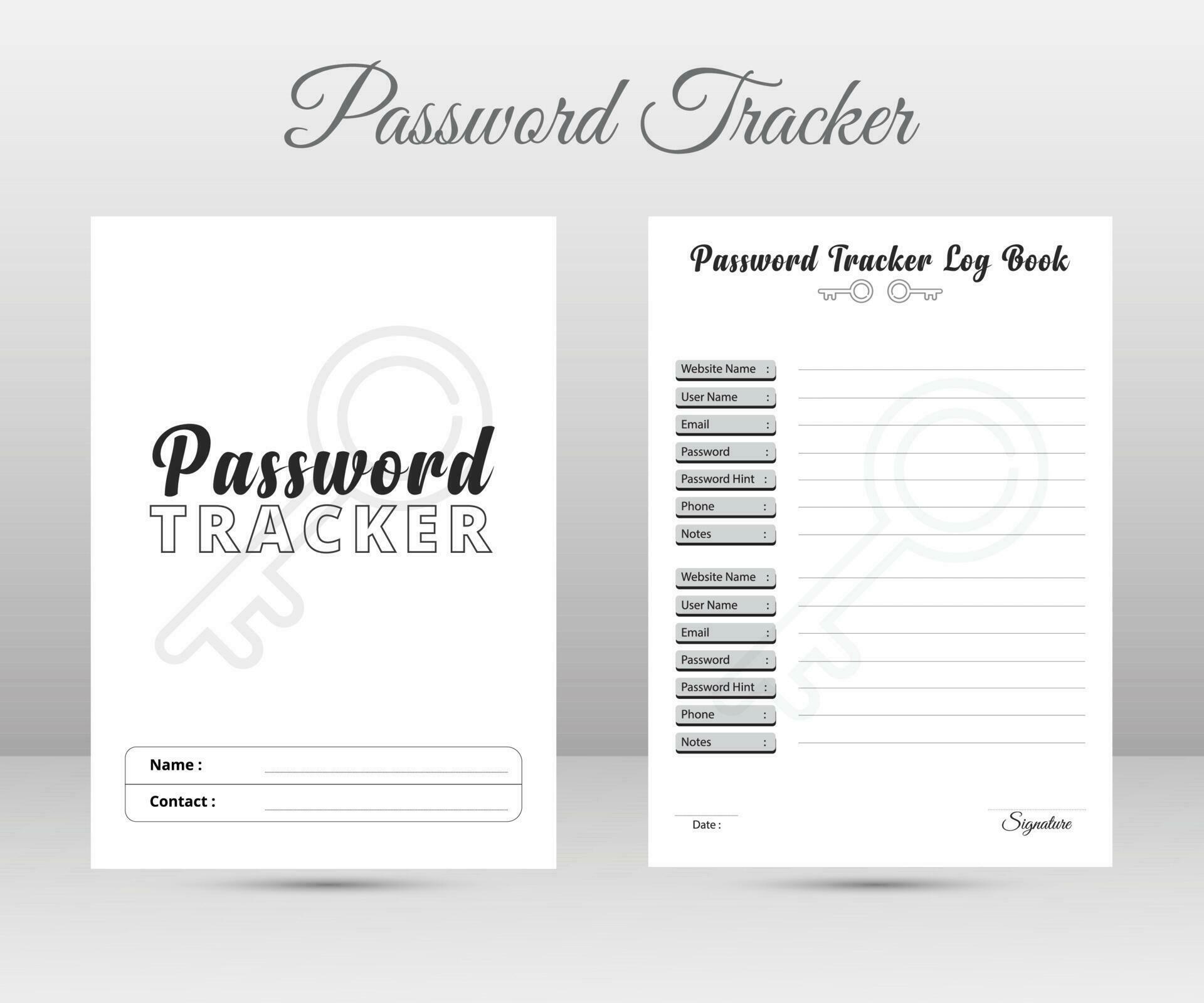 Password and website information tracker Notebook interior. 24037437 ...
