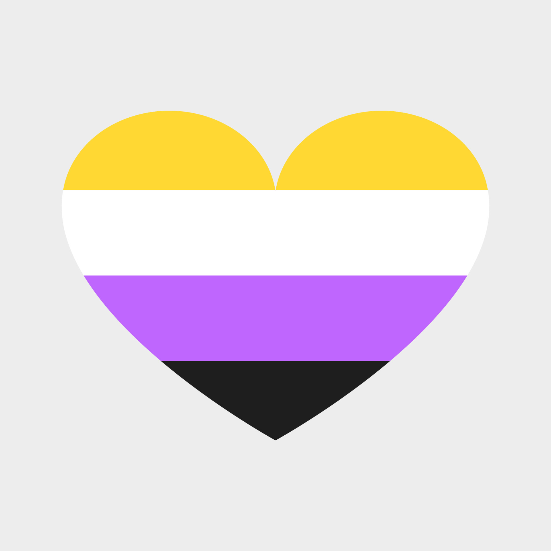Vector heart in LGBT colors. Four horizontal stripes, non-binary flag colors, tolerance ...