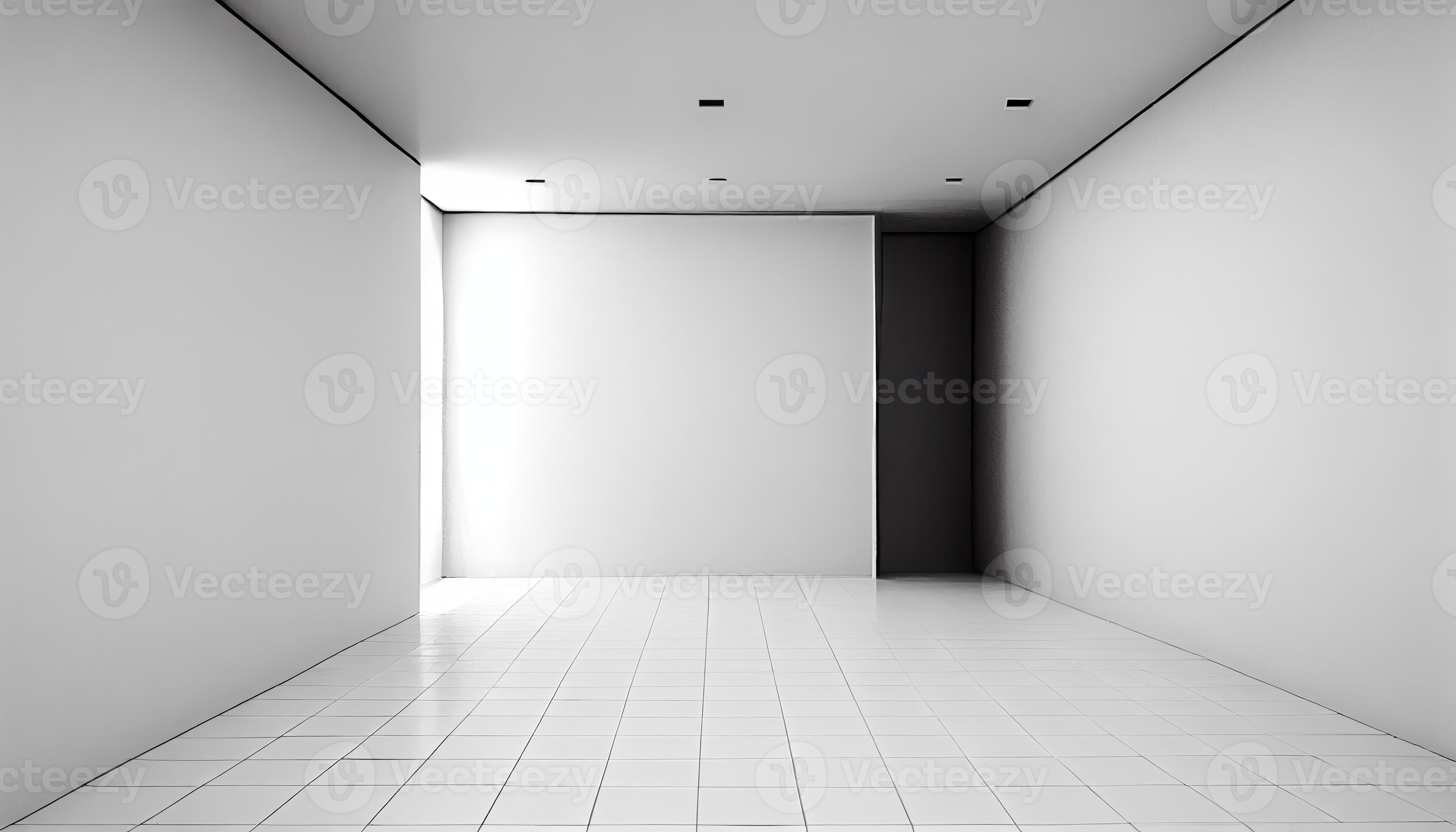 Empty room with window, walls, floor and ceiling. 3d blank interior of ...