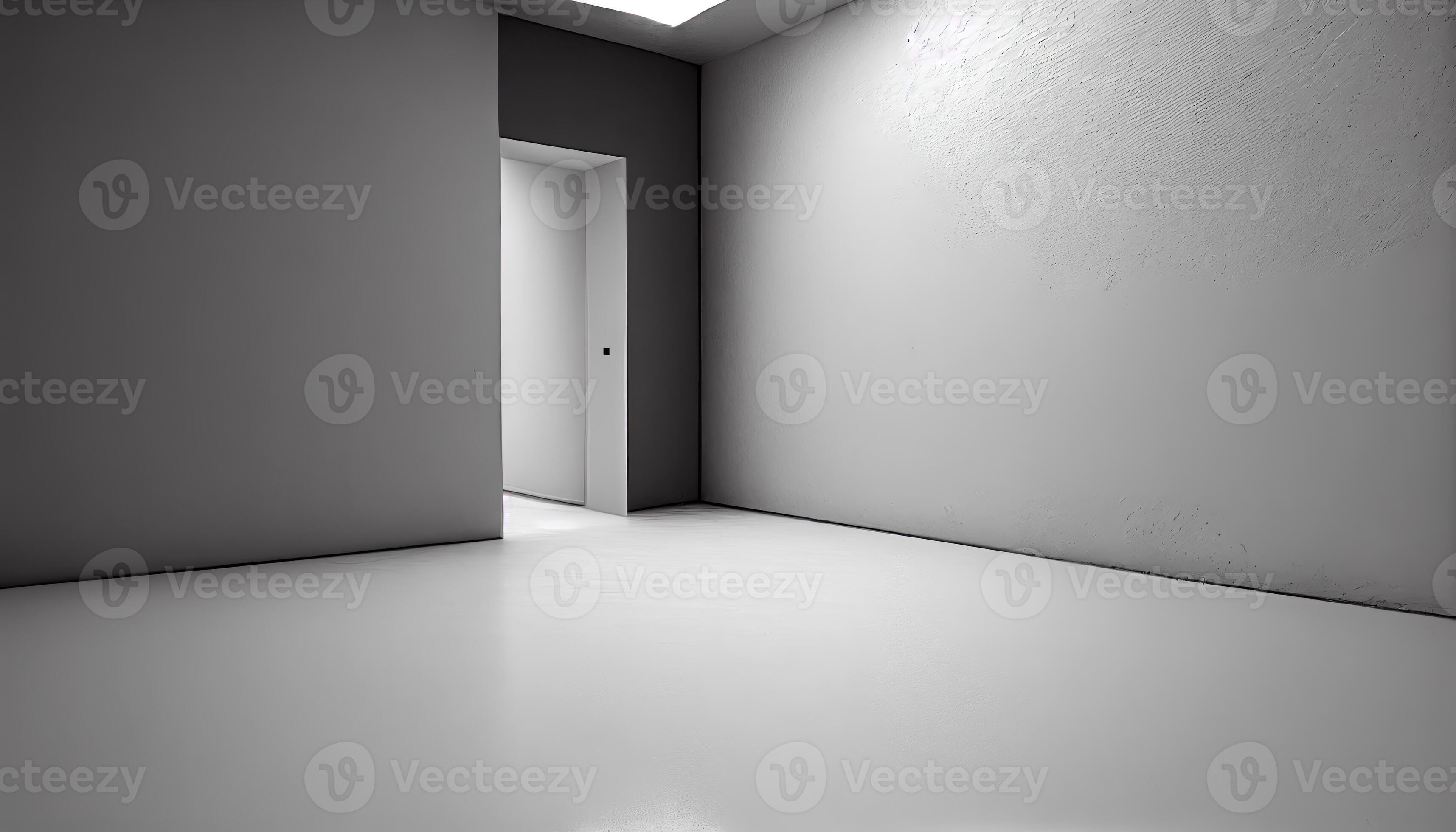 Empty room with window, walls, floor and ceiling. 3d blank interior of ...