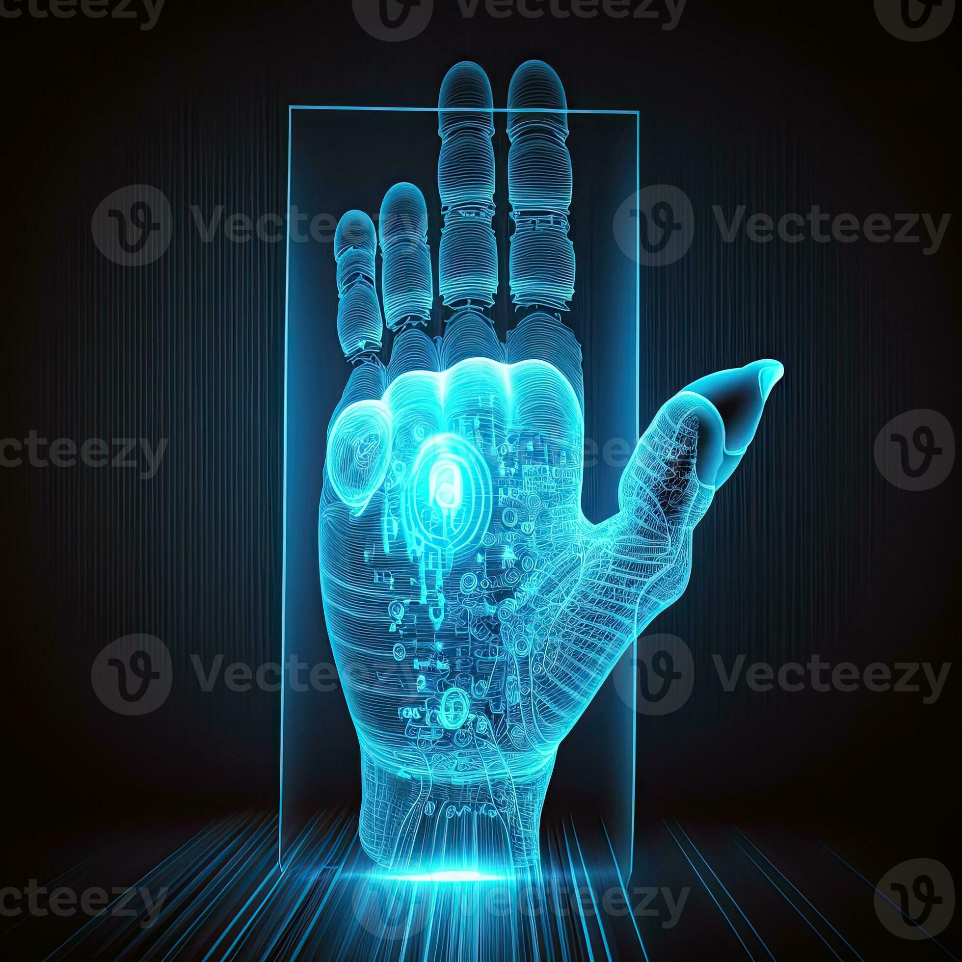 AI, Machine Learning, robot hand touch on big data network connection ...