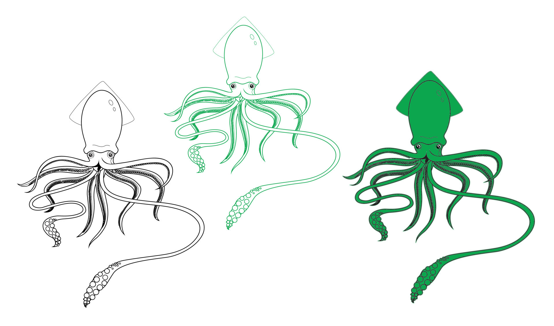 Tentacles Of An Octopus Hand Drawn Vector Illustration In Engraving Technique Isolated On White