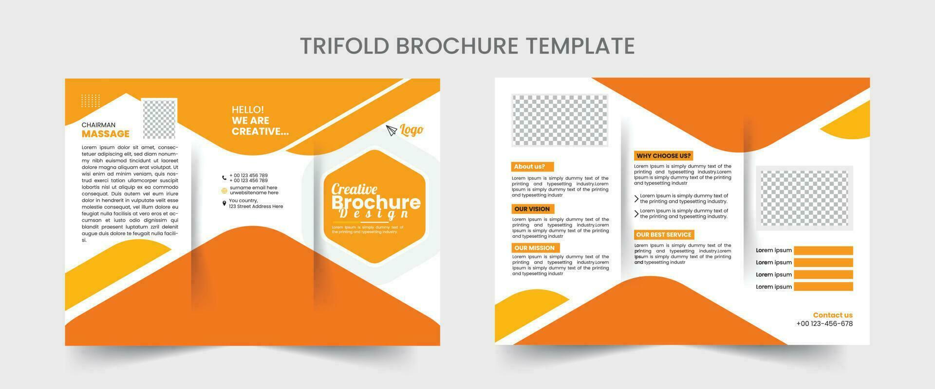 Business Brochure Template In Tri Fold Layout Corporate Design Leaflet With Minimal Design