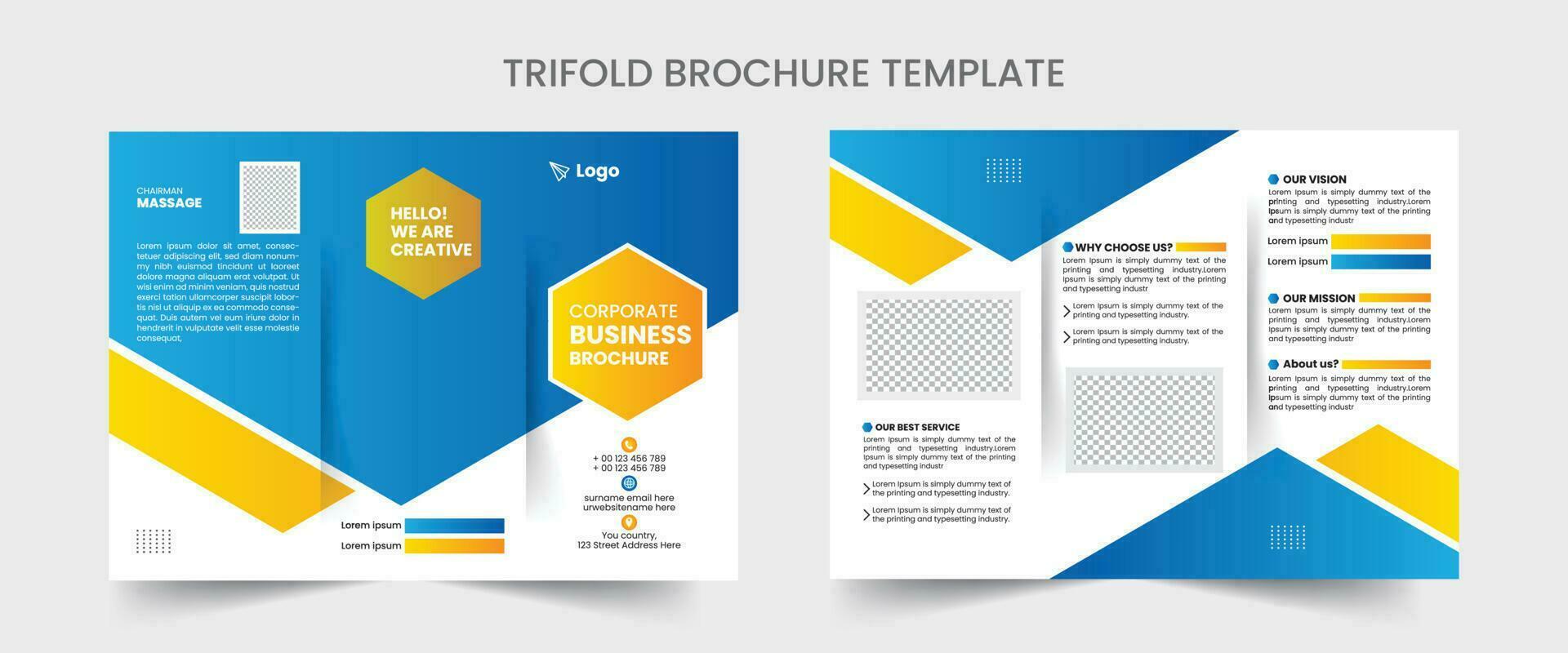 Business Brochure Template In Tri Fold Layout Corporate Design Leaflet With Minimal Design
