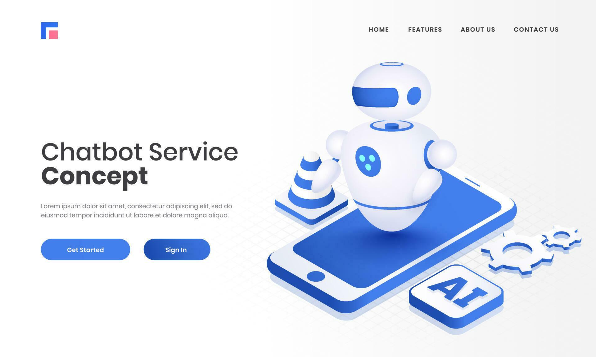 3D illustration of Android Robot on smartphone with AI chip for Chatbot ...