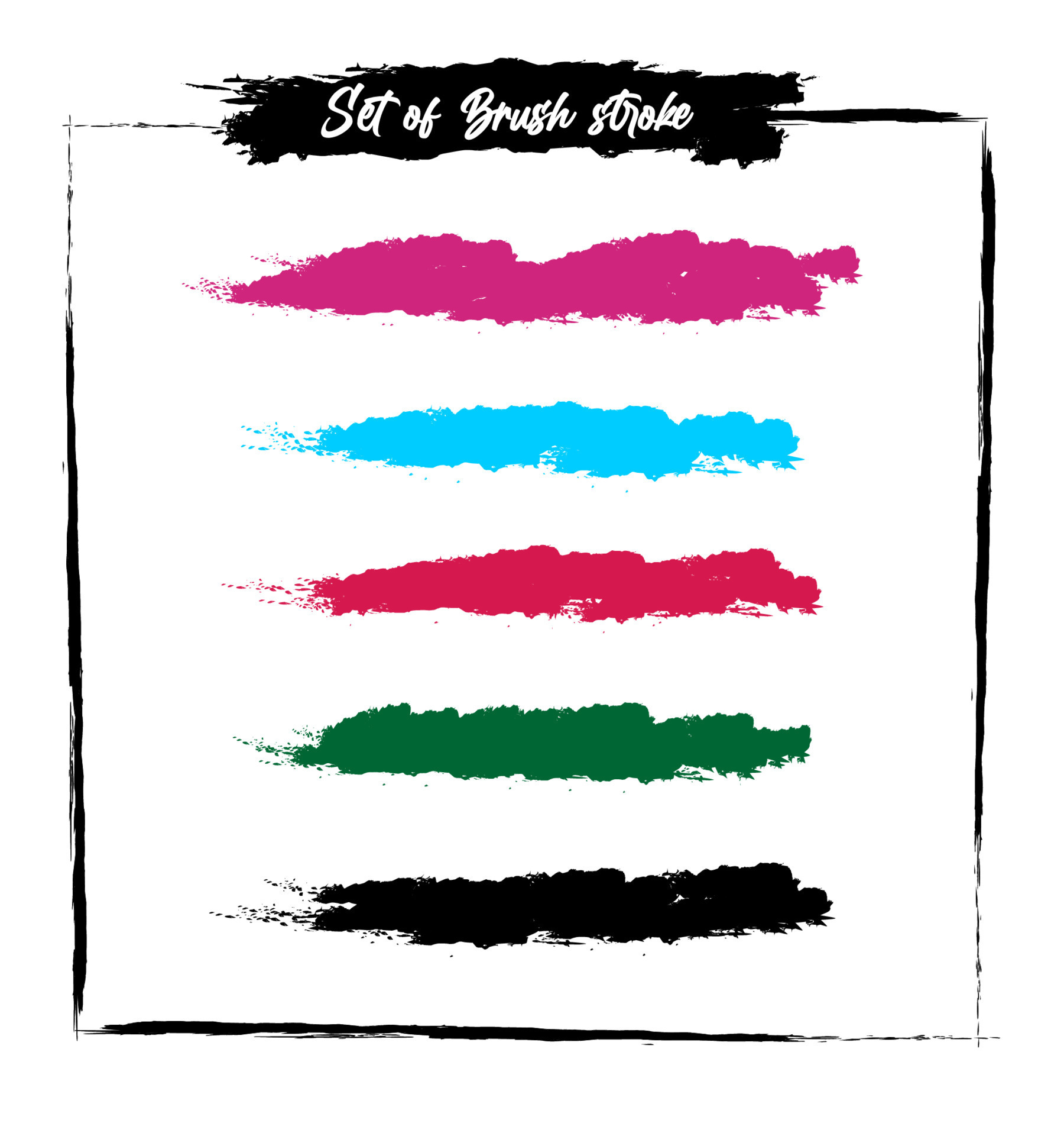 Colorful brush strokes set 24049573 Vector Art at Vecteezy