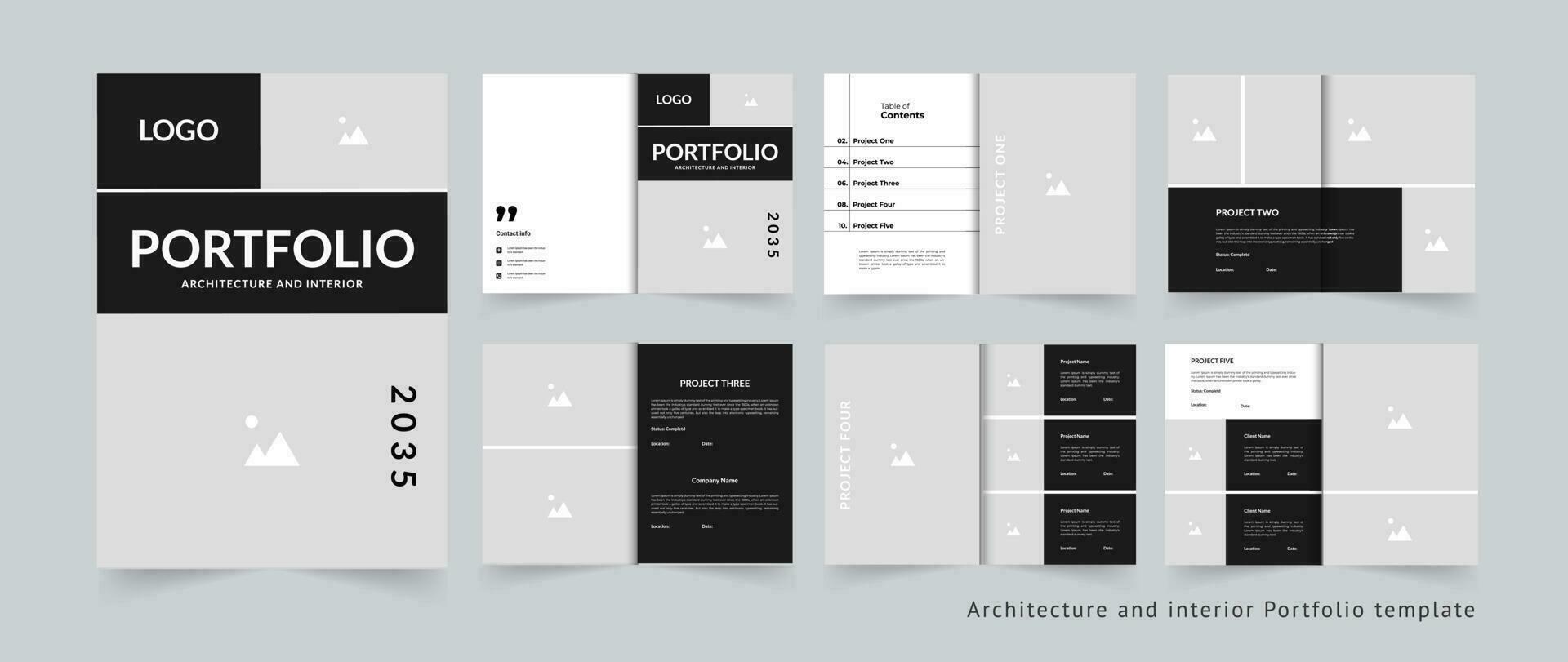 Architecture and interior portfolio or layout portfolio template design ...