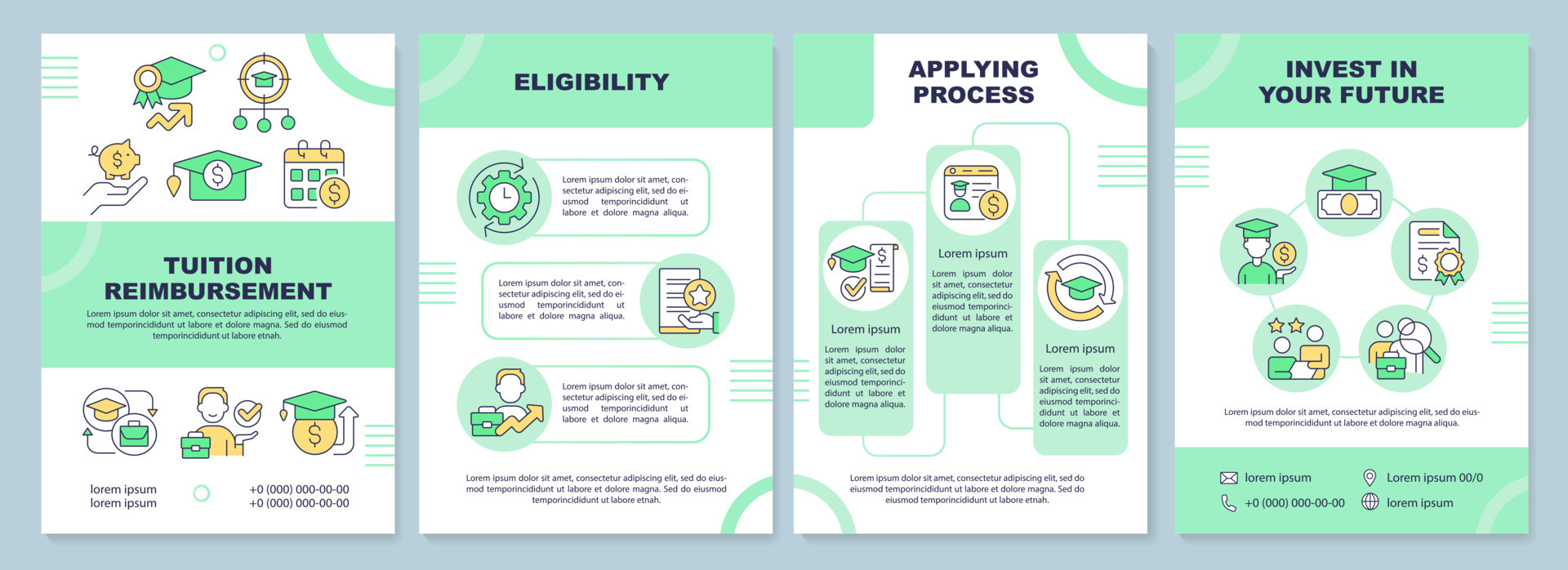Tuition reimbursement brochure template. Financial assistance. Leaflet ... Tuition reimbursement brochure template. Financial assistance. Leaflet ...