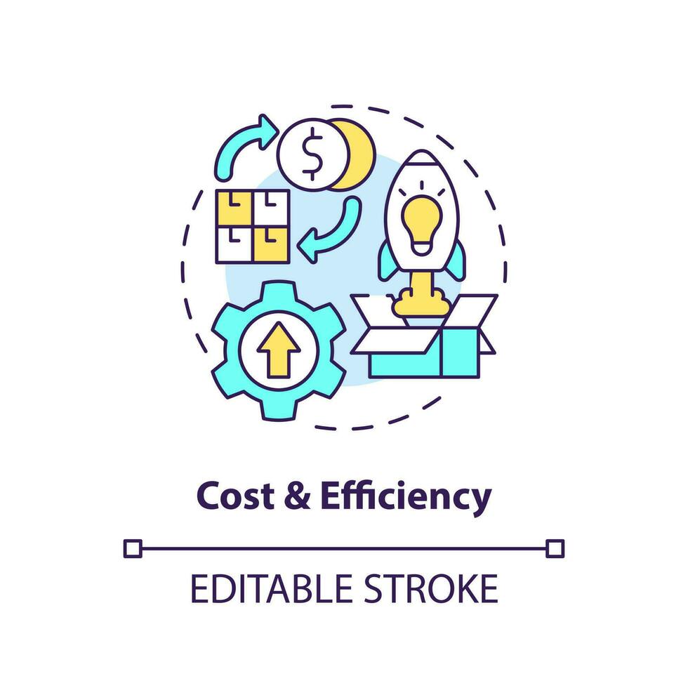 Cost and efficiency concept icon. SMED benefit. Expense reduction ... Cost and efficiency concept icon. SMED benefit. Expense reduction ...