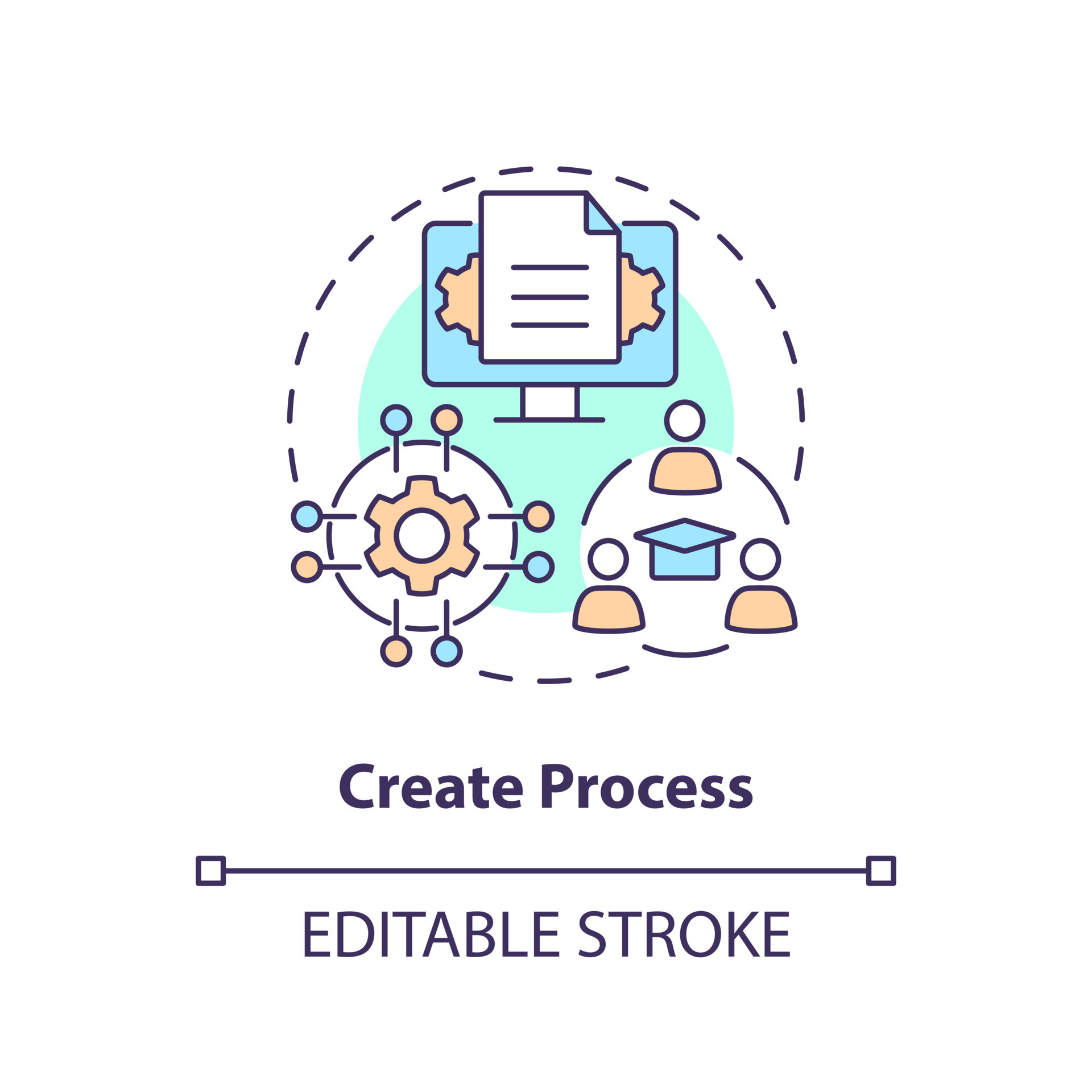 Create process concept icon. Work instructions. SMED analysis ... Create process concept icon. Work instructions. SMED analysis ...
