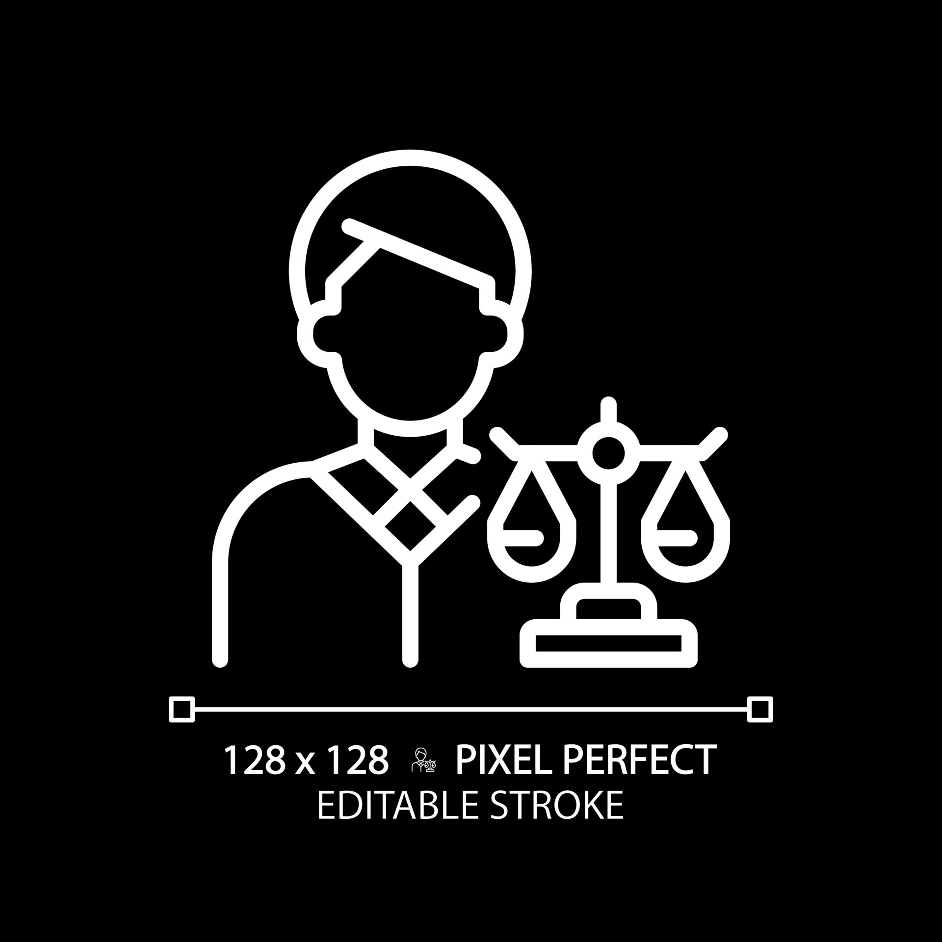 Attorney in law pixel perfect white linear icon for dark theme. Lawyer ... Attorney in law pixel perfect white linear icon for dark theme. Lawyer ...