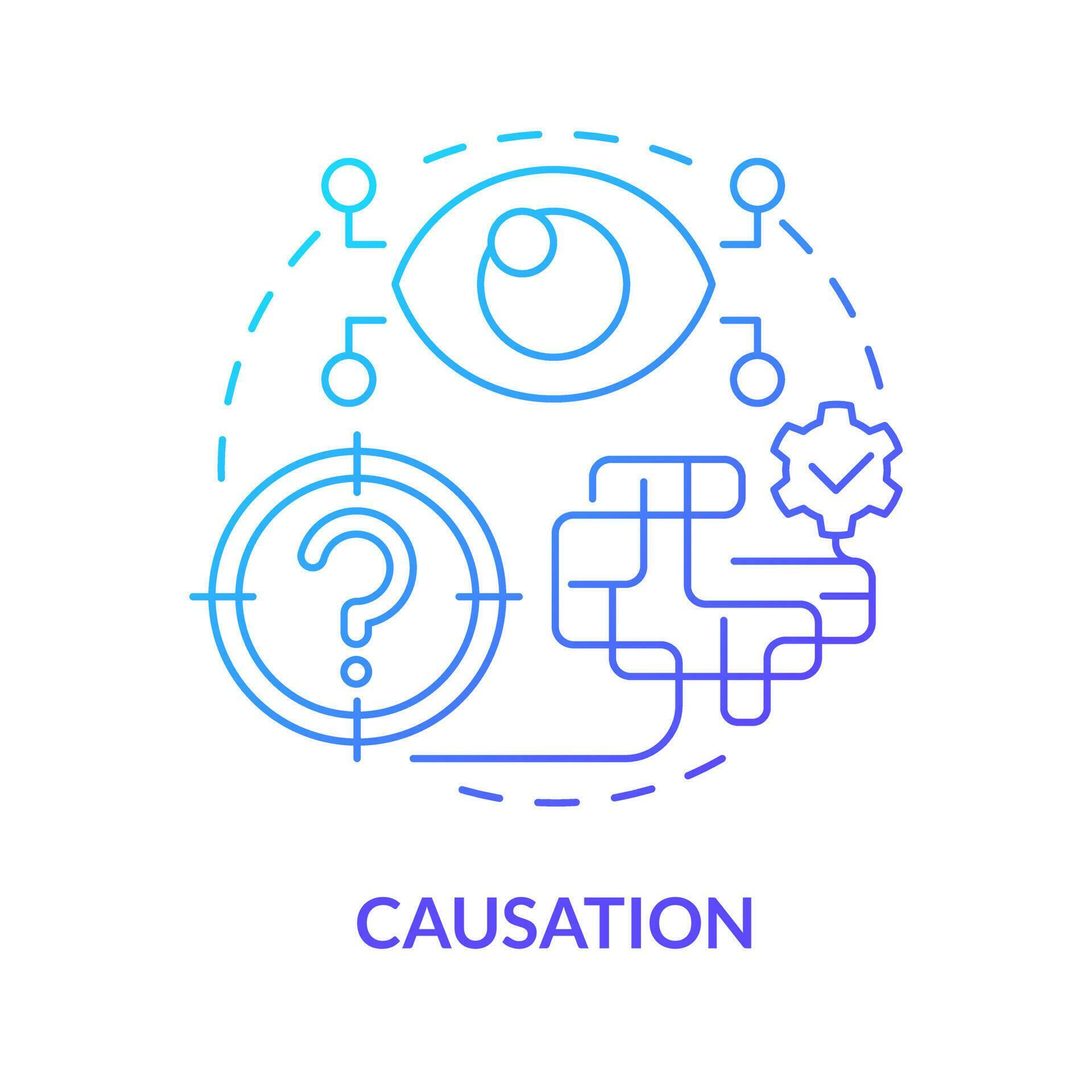 Causation blue gradient concept icon. Effect reasons. Causal research ... Causation blue gradient concept icon. Effect reasons. Causal research ...