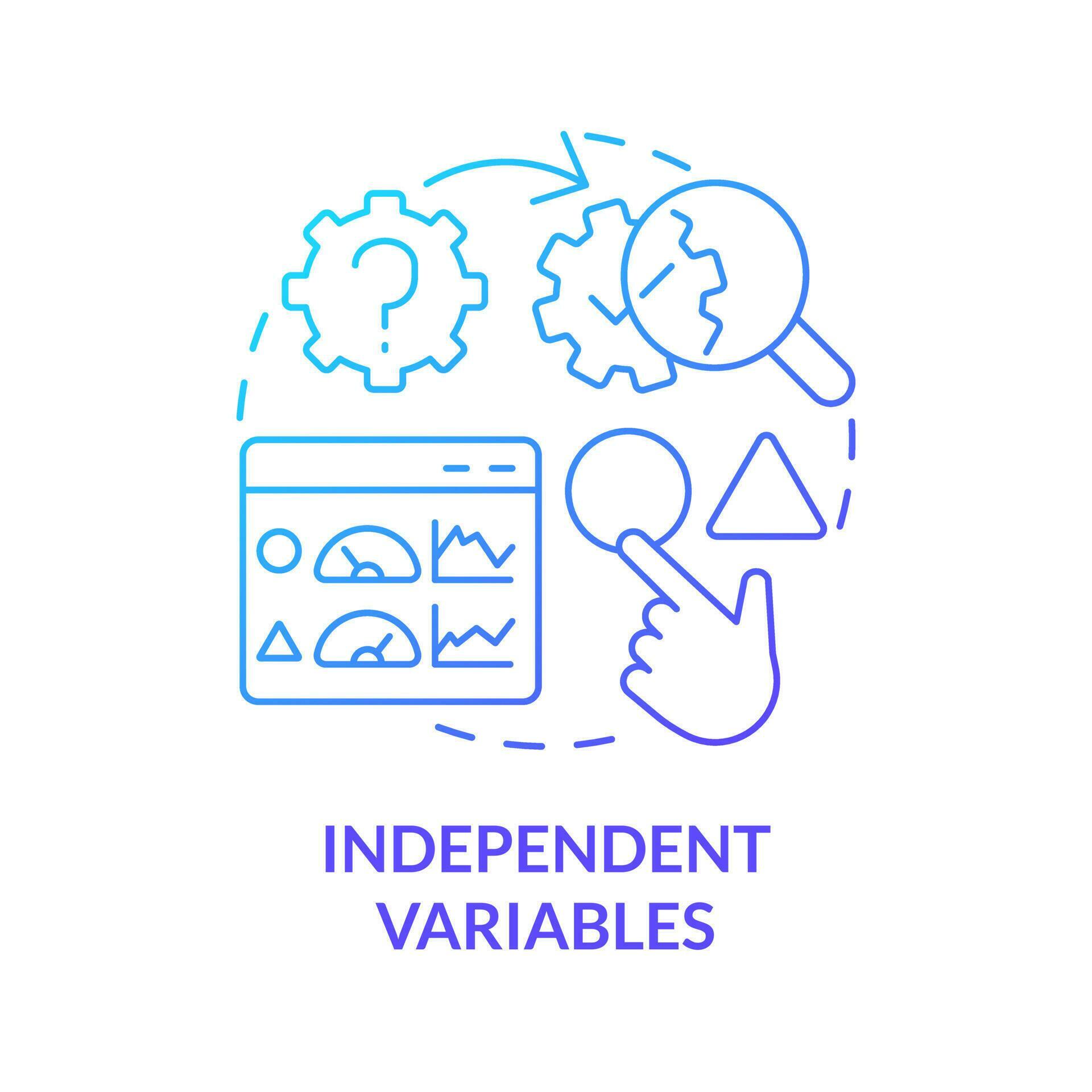 Independent variables blue gradient concept icon. Causal research ... Independent variables blue gradient concept icon. Causal research ...