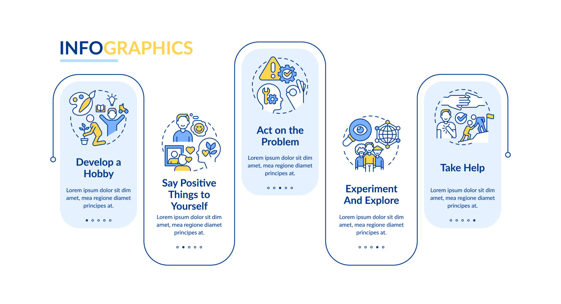 Self esteem improvement infographic template. Psychology. Data ...