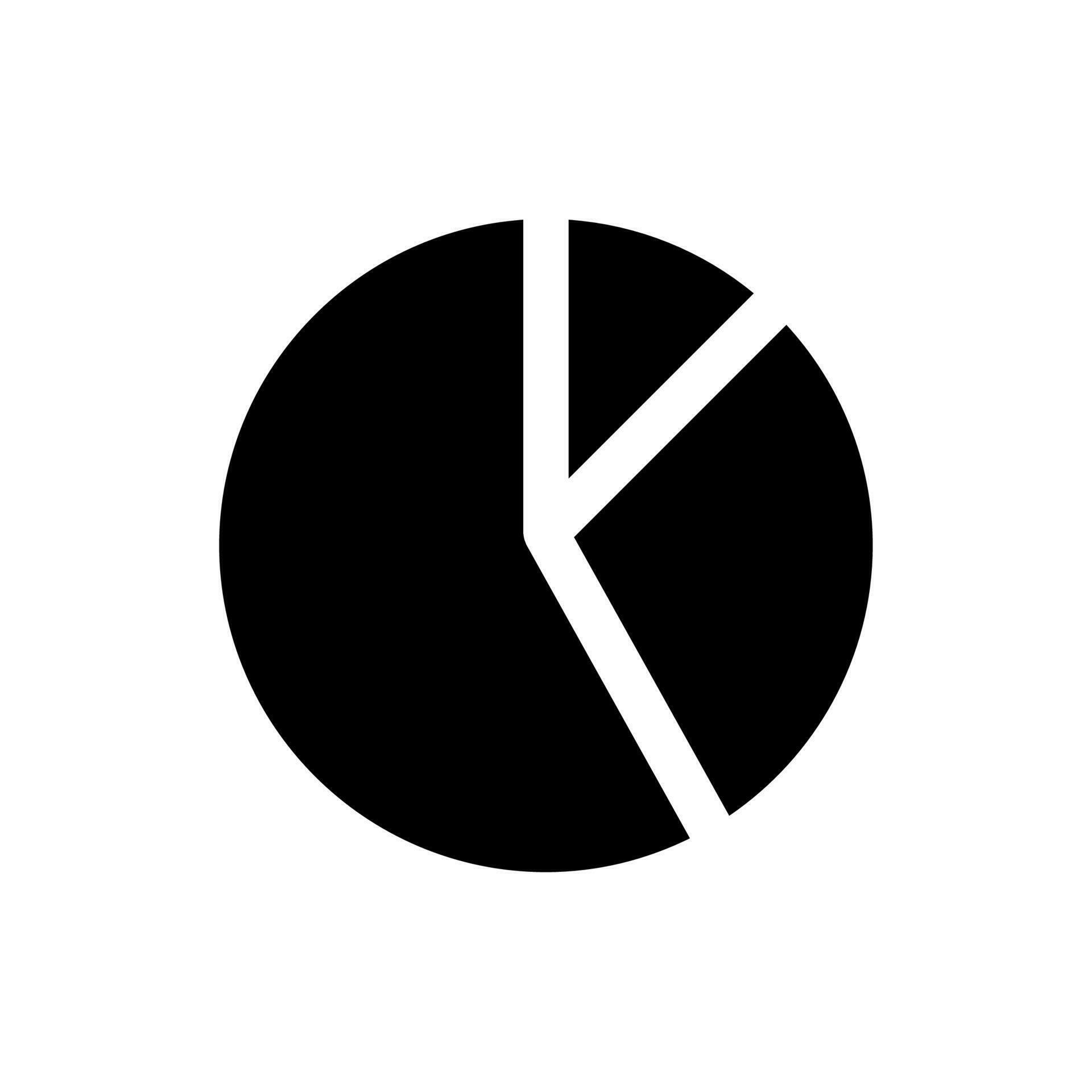 Circle chart black glyph ui icon. Visualization of data. Business analytics. User interface ...