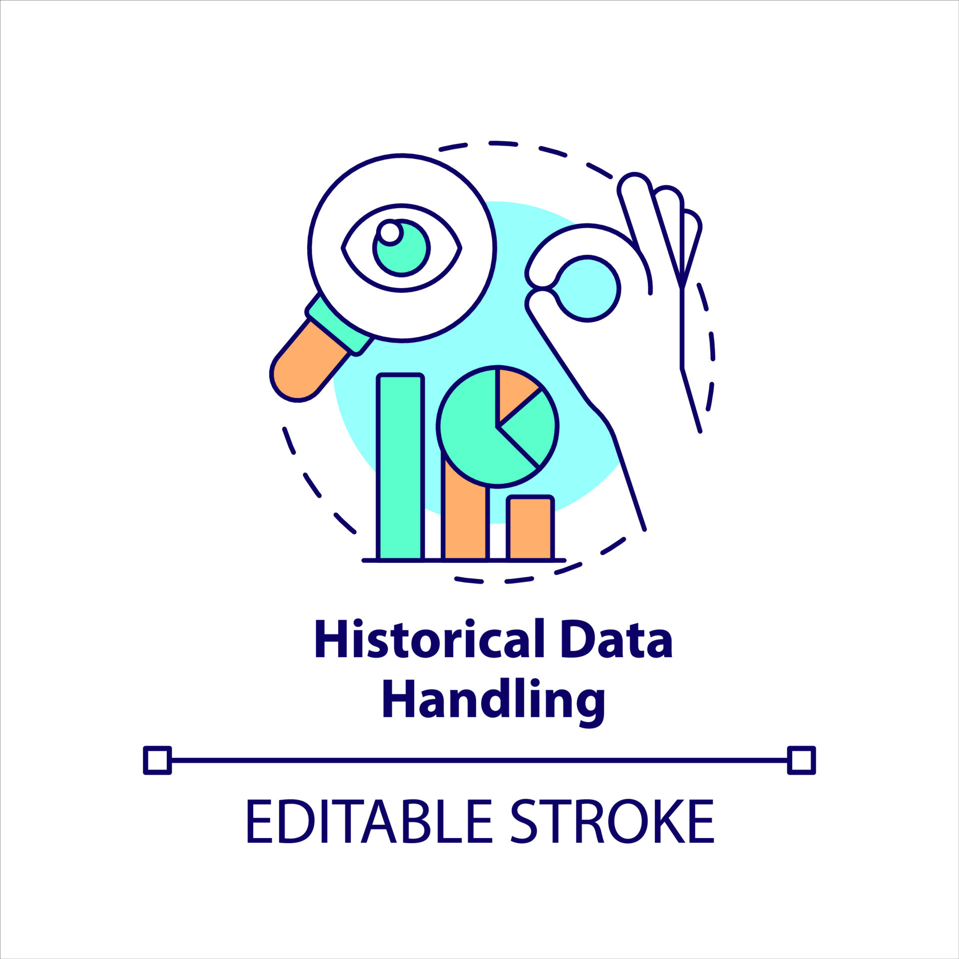 Historical data handling concept icon. Analyze progress. Research ...
