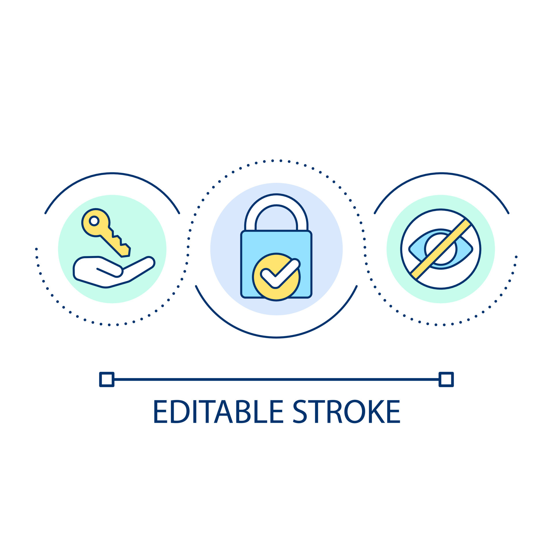 Personal safety loop concept icon. Reliable lock. Secure safe. Provide ...