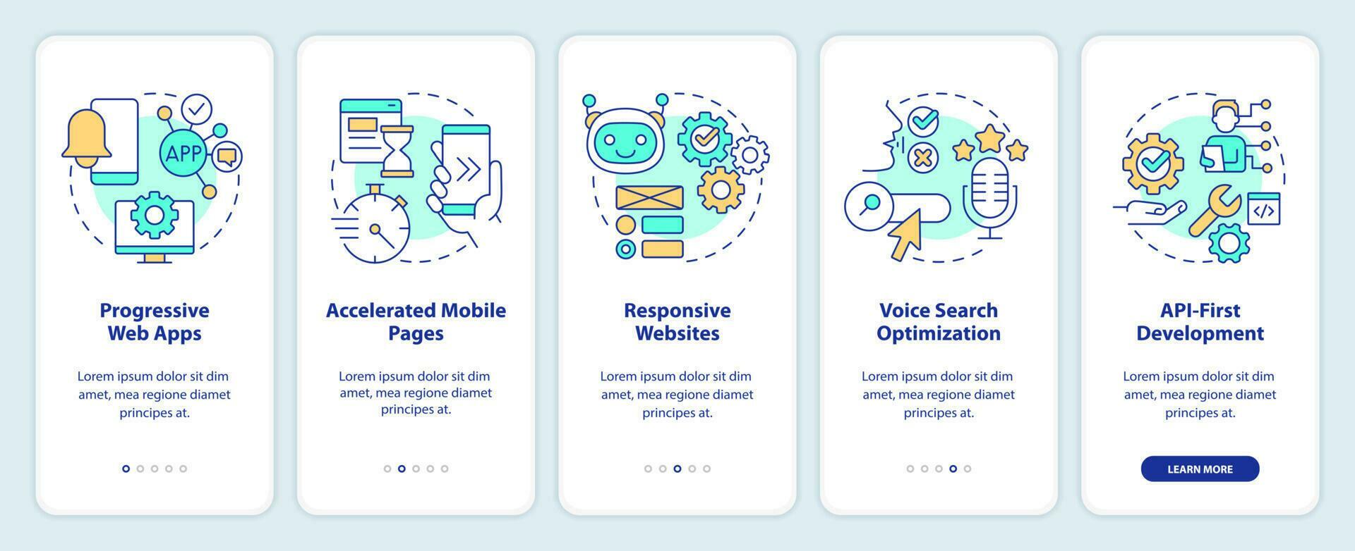 Web Development Trends Onboarding Mobile App Screen Digital Industry Walkthrough 5 Steps