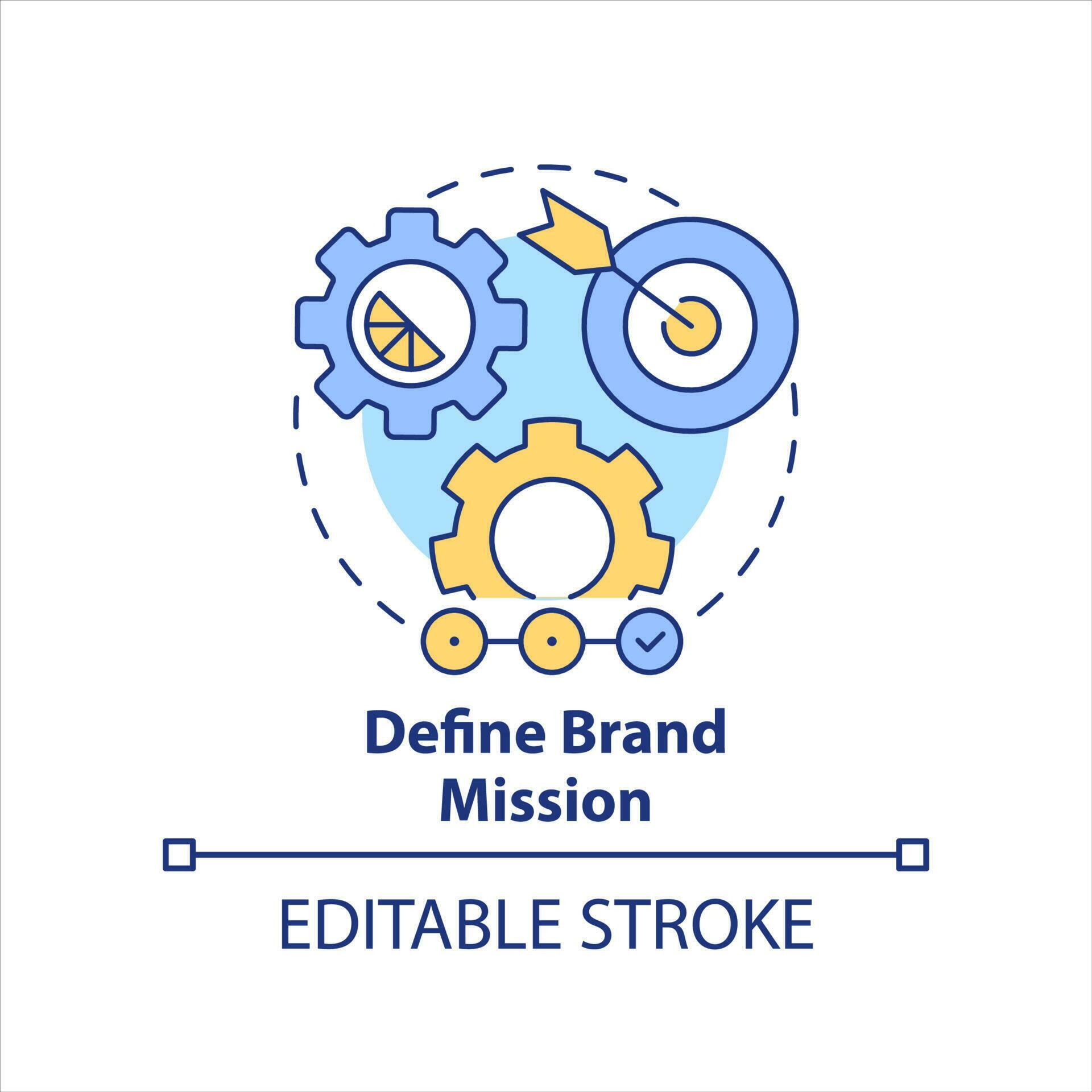 Define brand mission concept icon. Optimize work process. Improve business. Set goals abstract ...