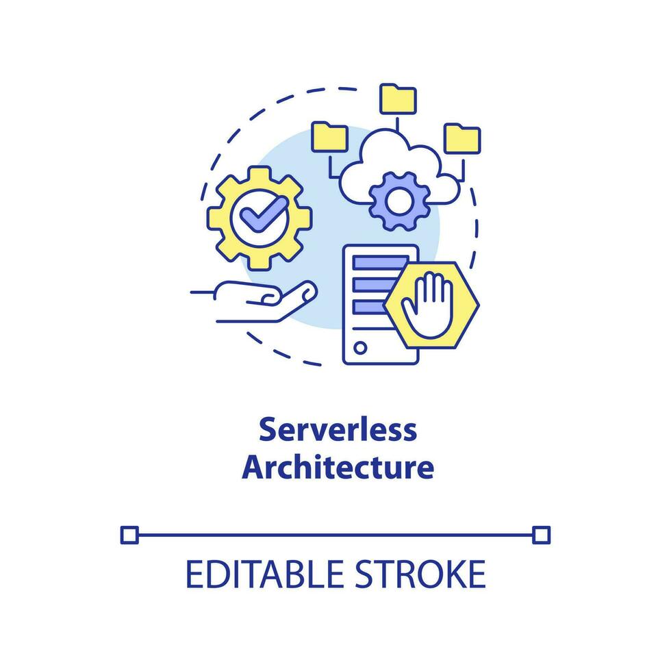 Serverless architecture concept icon. Web production. Trend in website development abstract idea ...