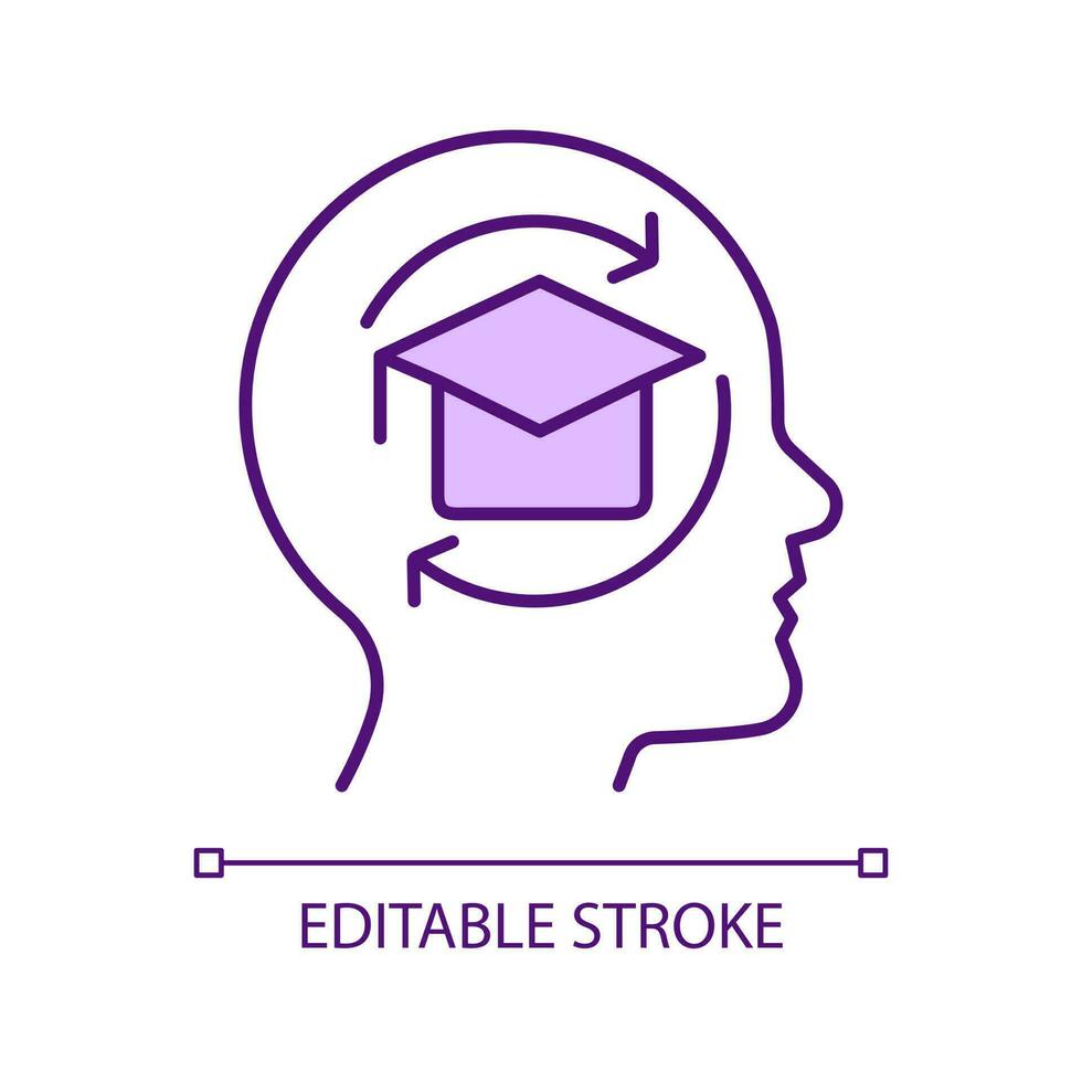 Individual education program RGB color icon. Learning process update ...