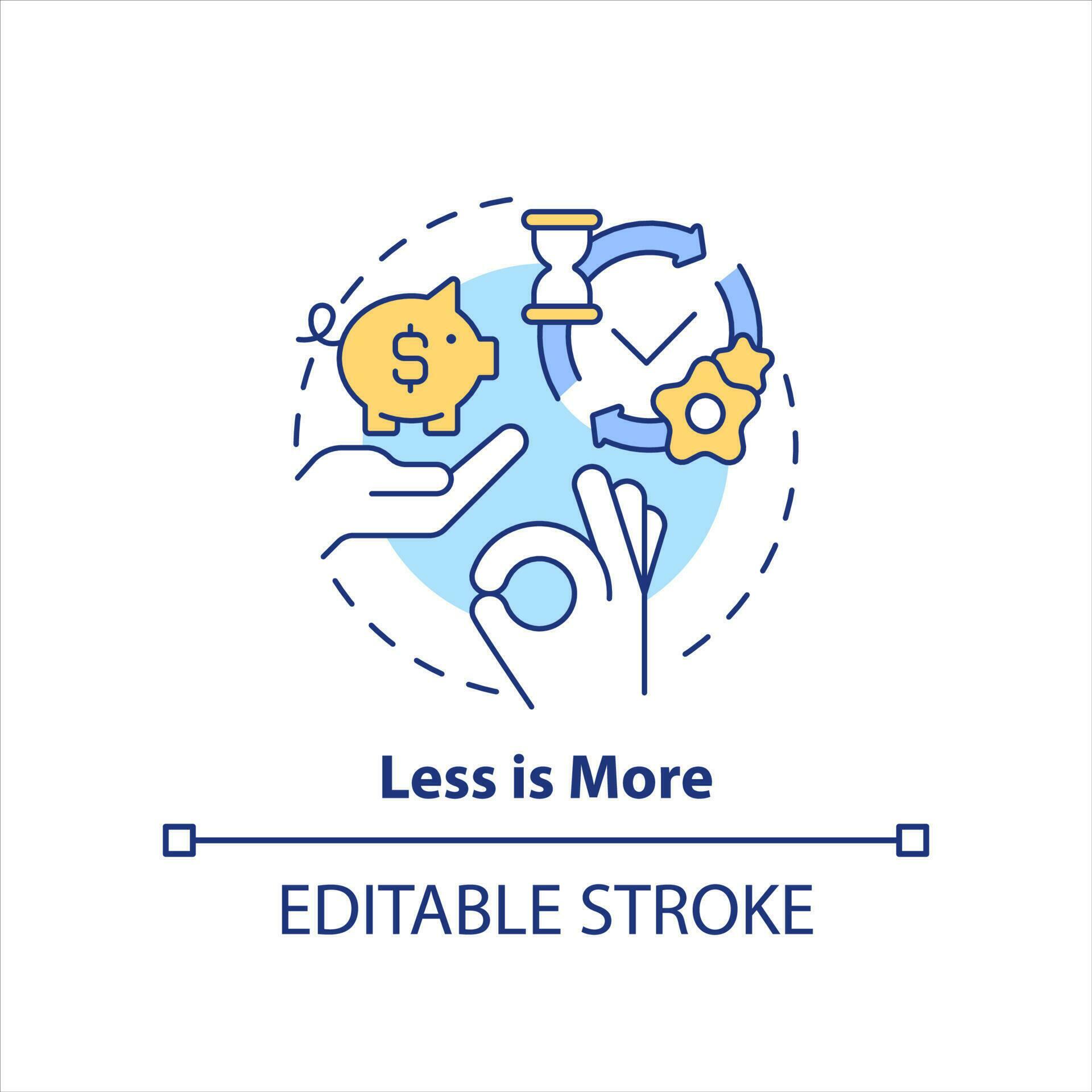 Less is more concept icon. Suit company needs. Find solution. Choose ...