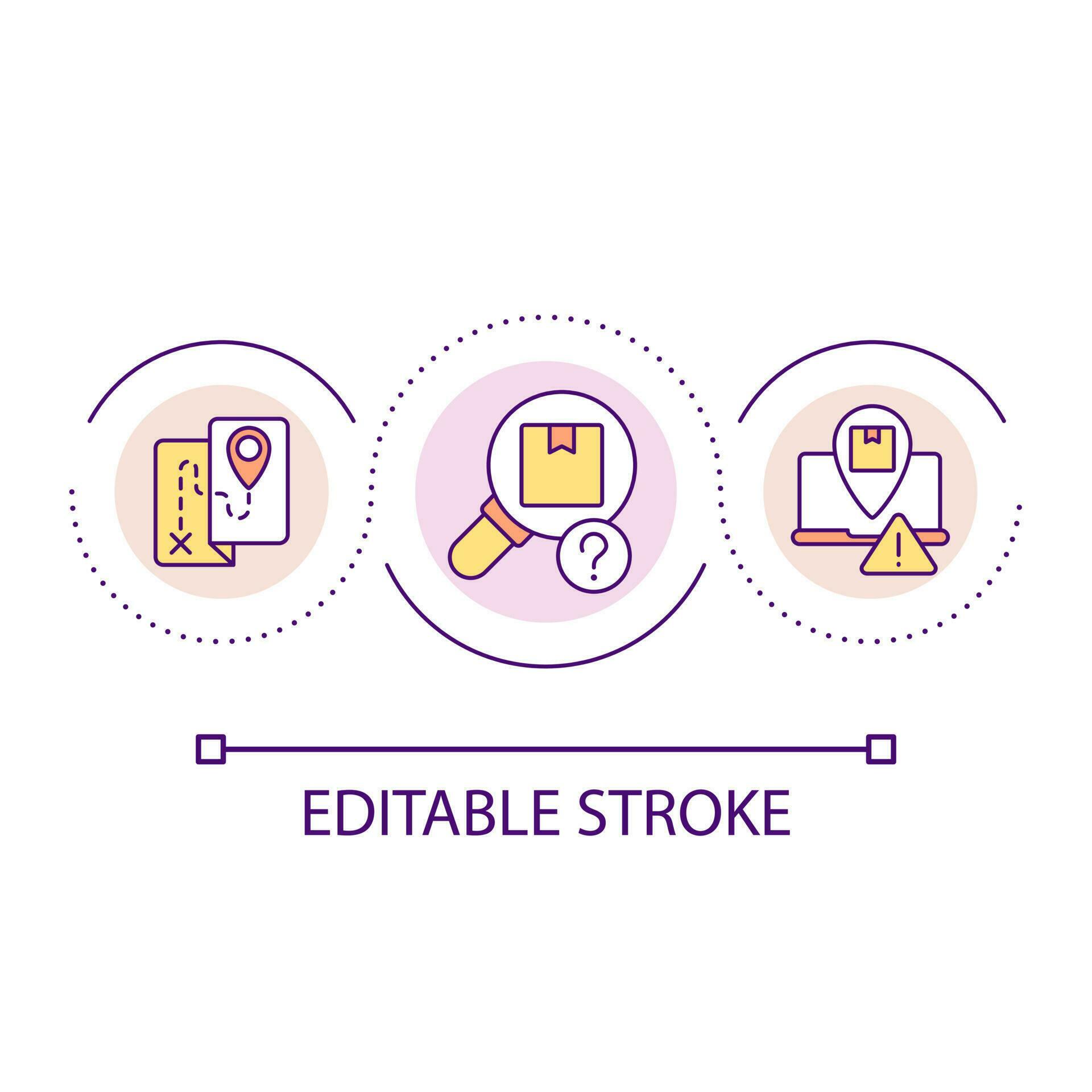 Package Tracking Issue Loop Concept Icon Parcel Monitoring Problem Delivery Trouble Abstract
