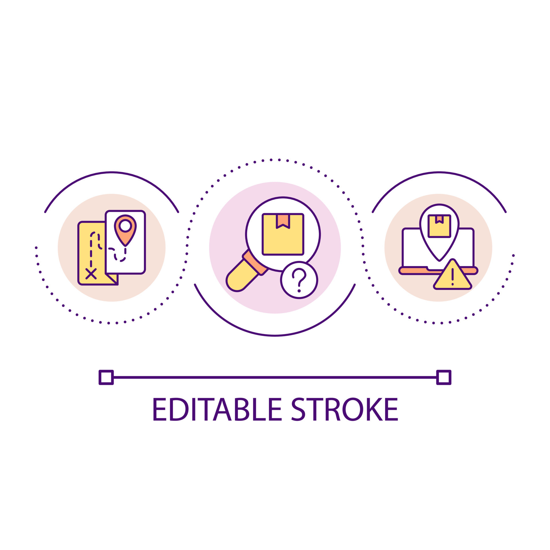 Package Tracking Issue Loop Concept Icon Parcel Monitoring Problem Delivery Trouble Abstract