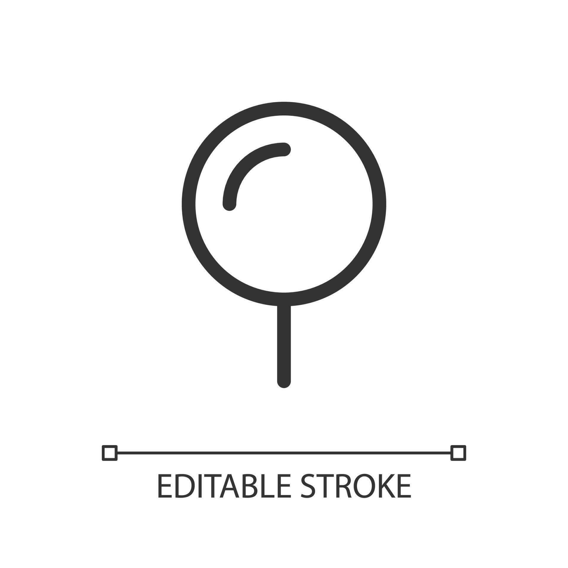 Rounded Push Pin Pixel Perfect Linear Ui Icon Highlight Location Gps Navigation Gui Ux