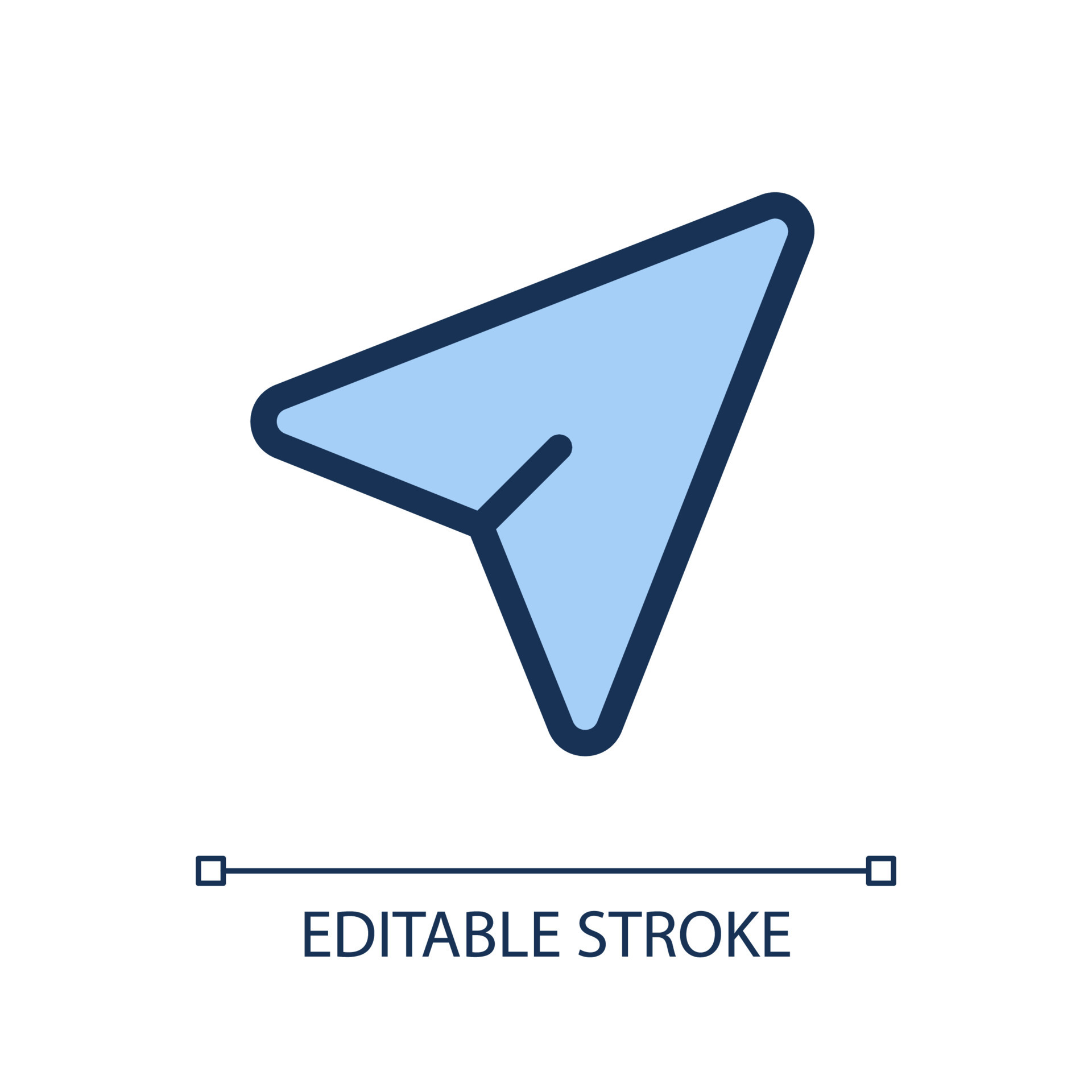 Cursor arrow pointer pixel perfect RGB color ui icon. Share location. Simple filled line element ...