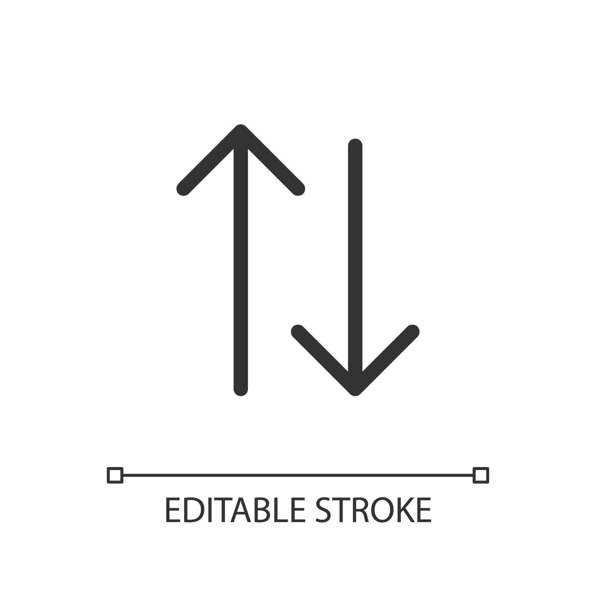 Two way traffic arrows pixel perfect linear ui icon. Reach destination ...