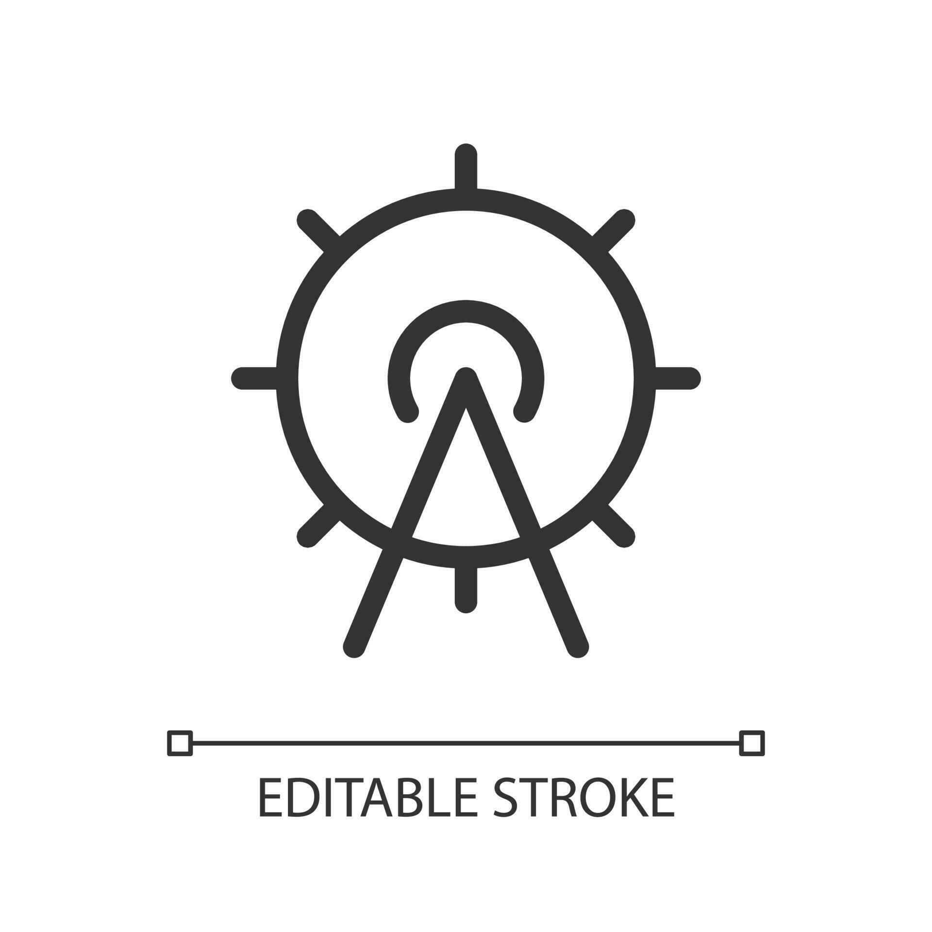 Amusement park location pixel perfect linear ui icon. Attractions. GPS navigation. GUI, UX ...