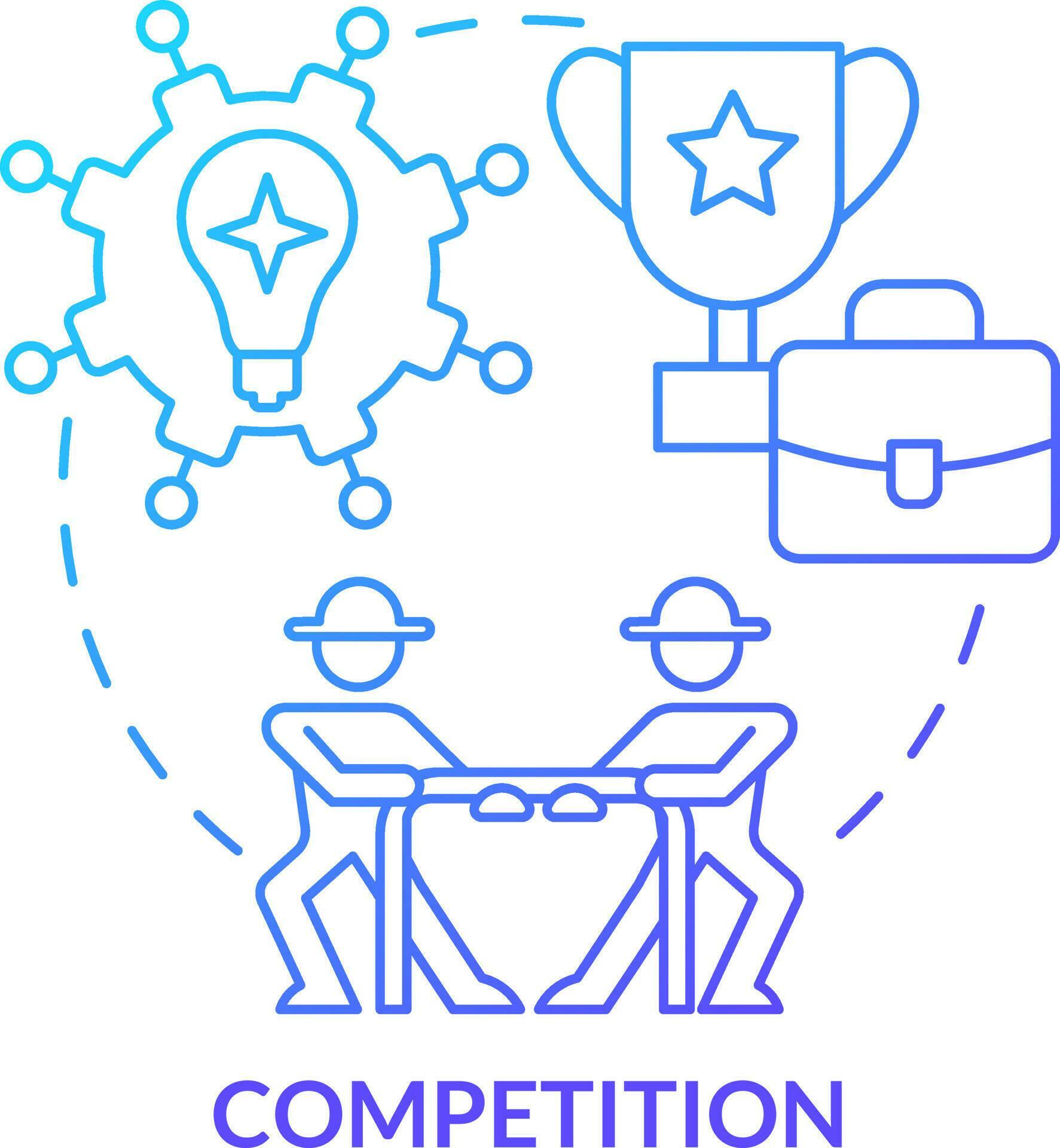 Competition blue gradient concept icon. Development motivation. Wider ...